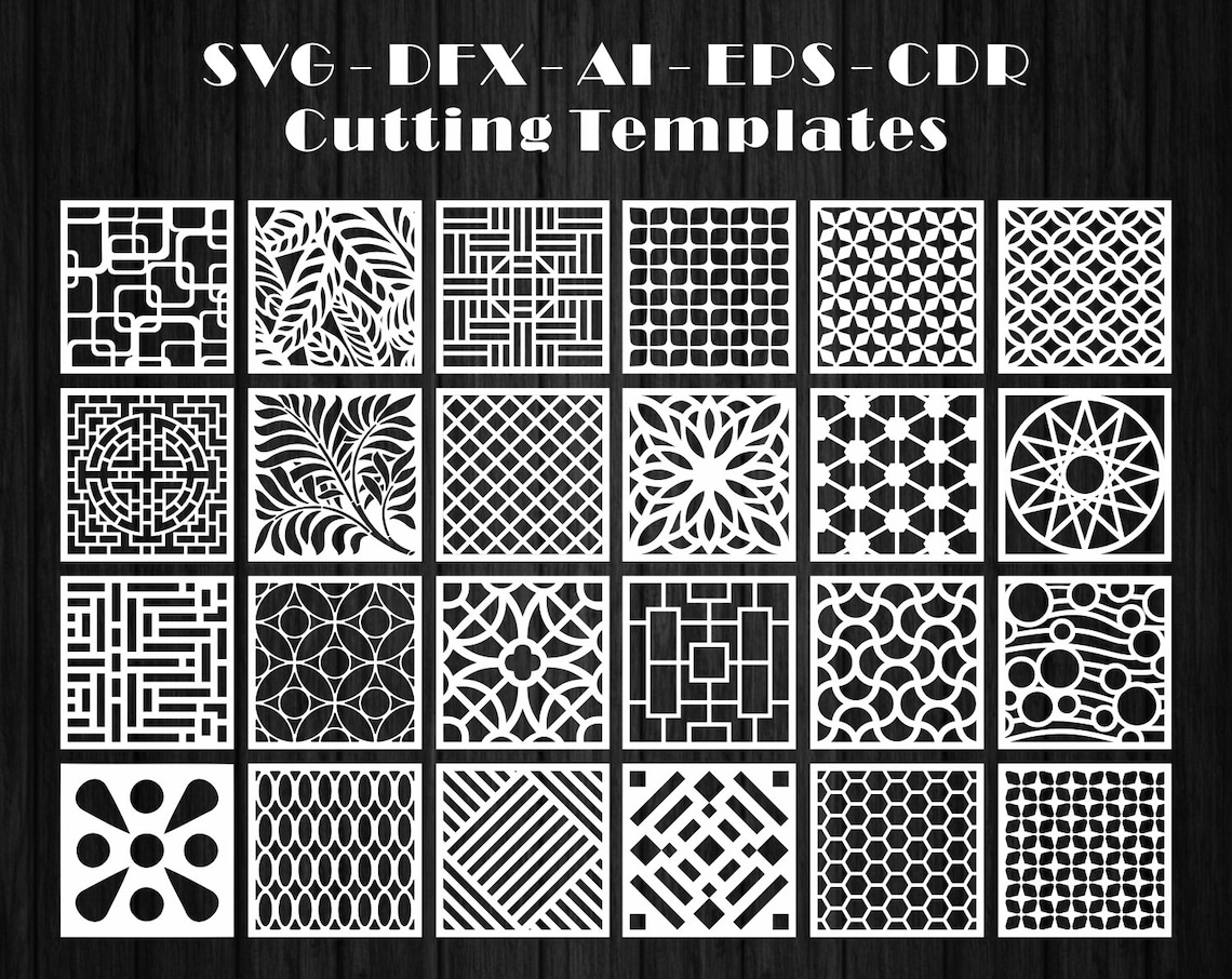 48 Geometric Patterns CNC File Laser Cutting File Dxf - Etsy India