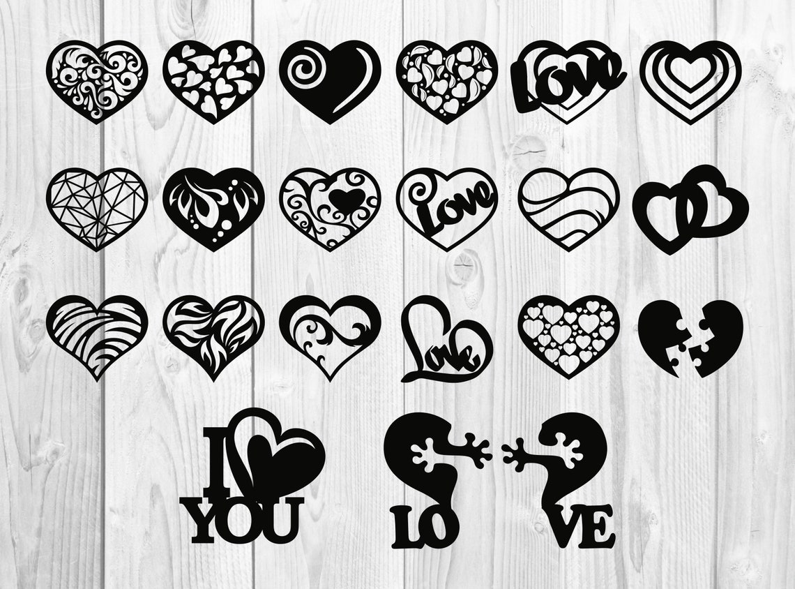Set of Hearts for Valentine's Day | Love Decor,love Svg,love Sign,dxf ...