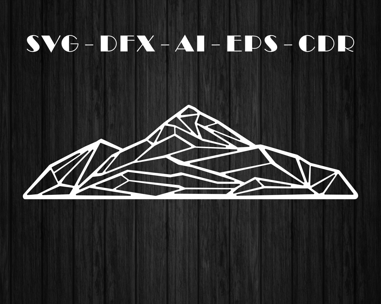Mountain Design Laser Cut Files SVG Dxf Png Pdf Eps Wall Sticker ...