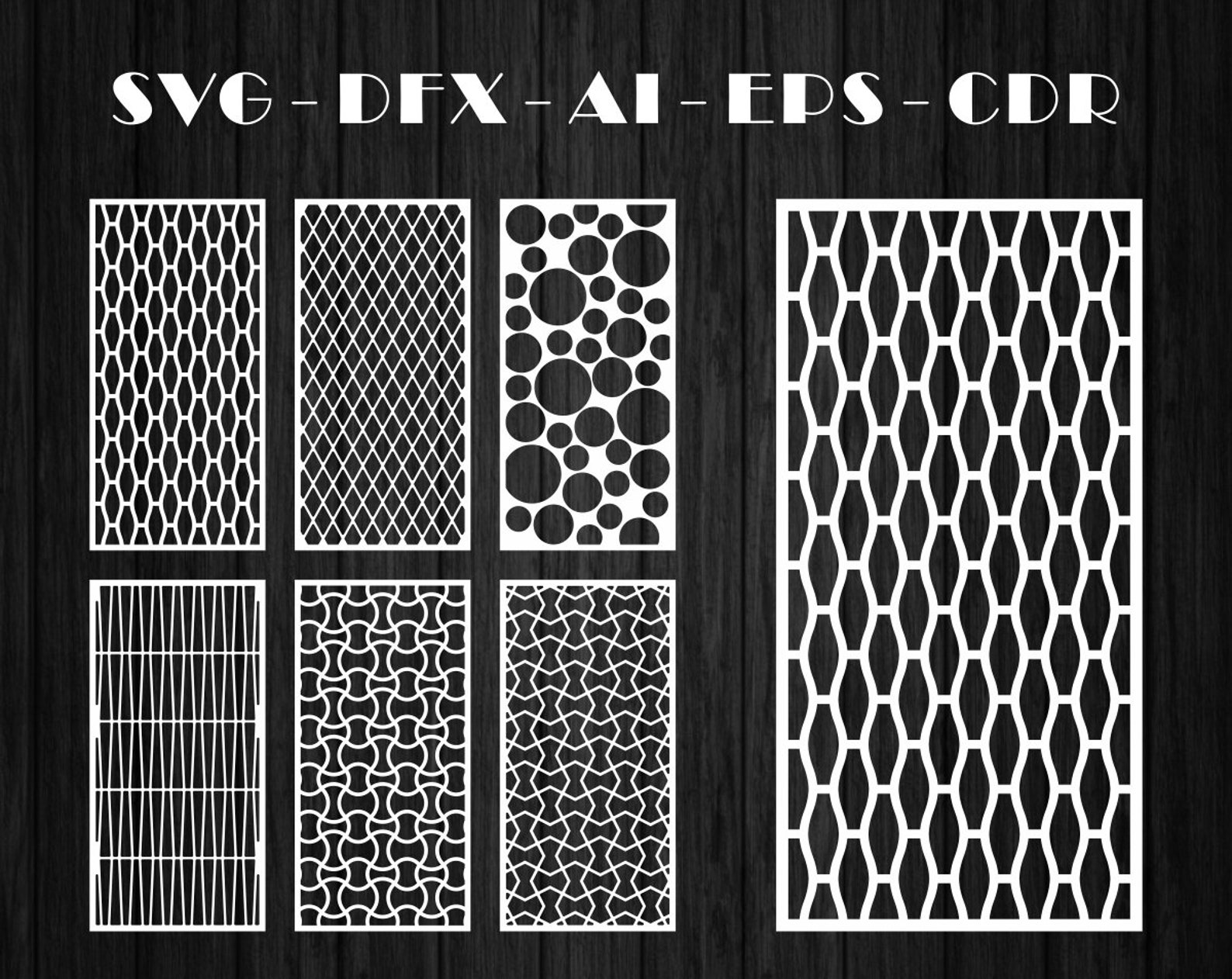 Geometric Patterns CNC File: Laser Cut Vector Designs. Acoustic Panel ...