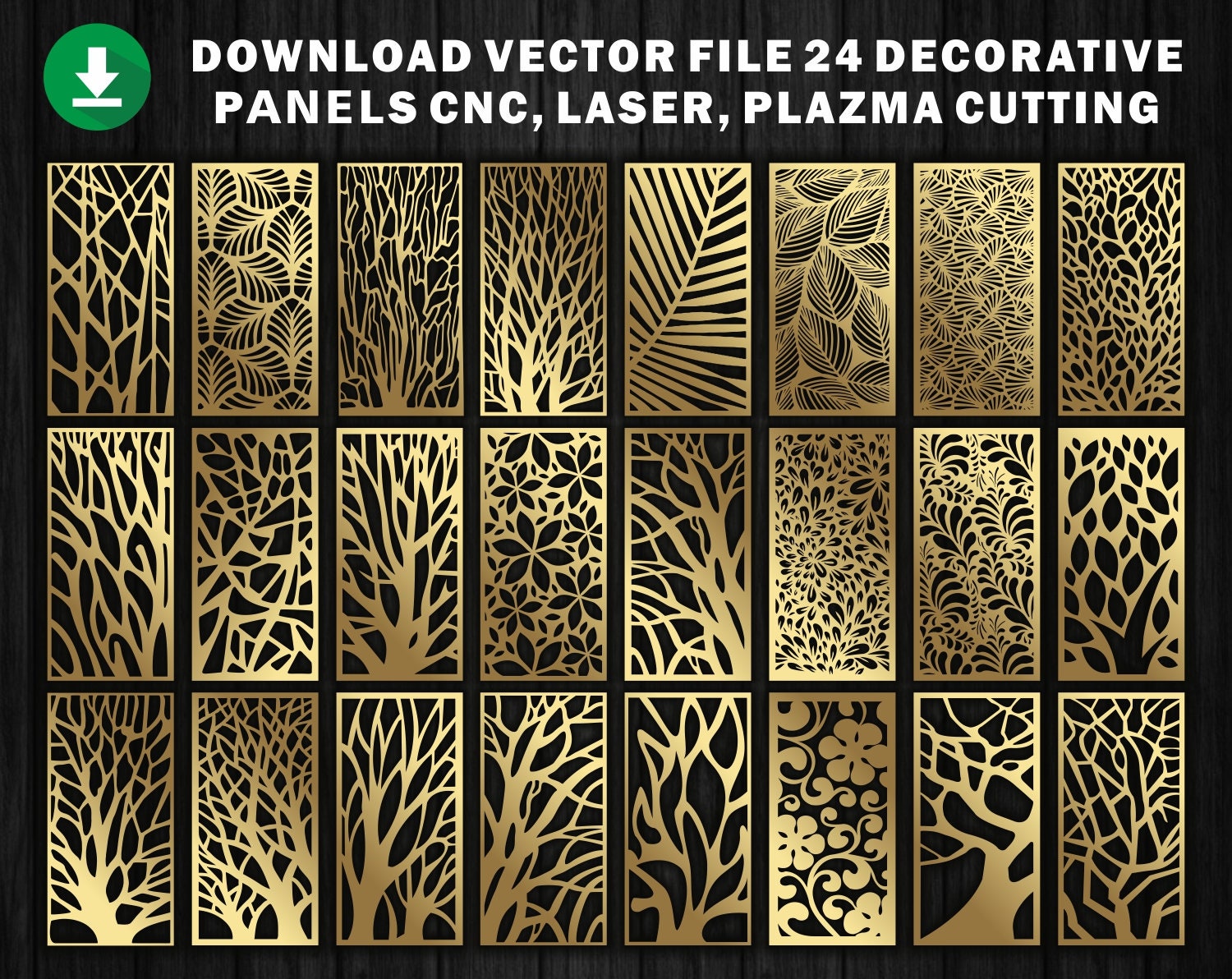 24 natural ornaments for decorative partitions panel screen | Etsy