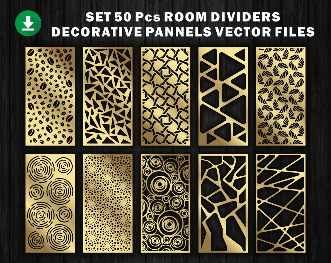 Zestaw 2 50 pcs Geometryczne wzory Plik wektorowy Dxf - Etsy Polska