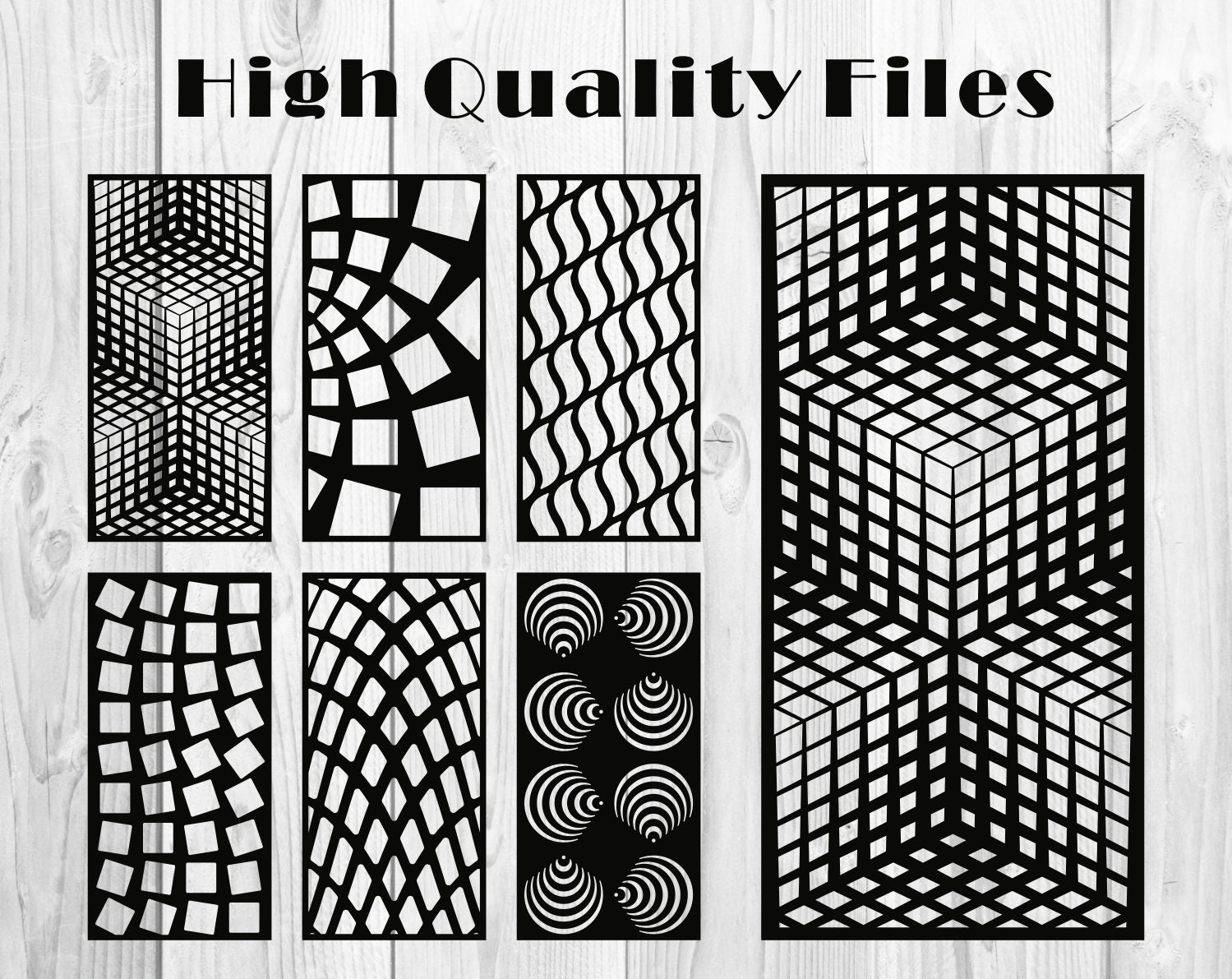 Optical Illusions Patterns VECTOR FILES CNC Laser | Etsy Canada