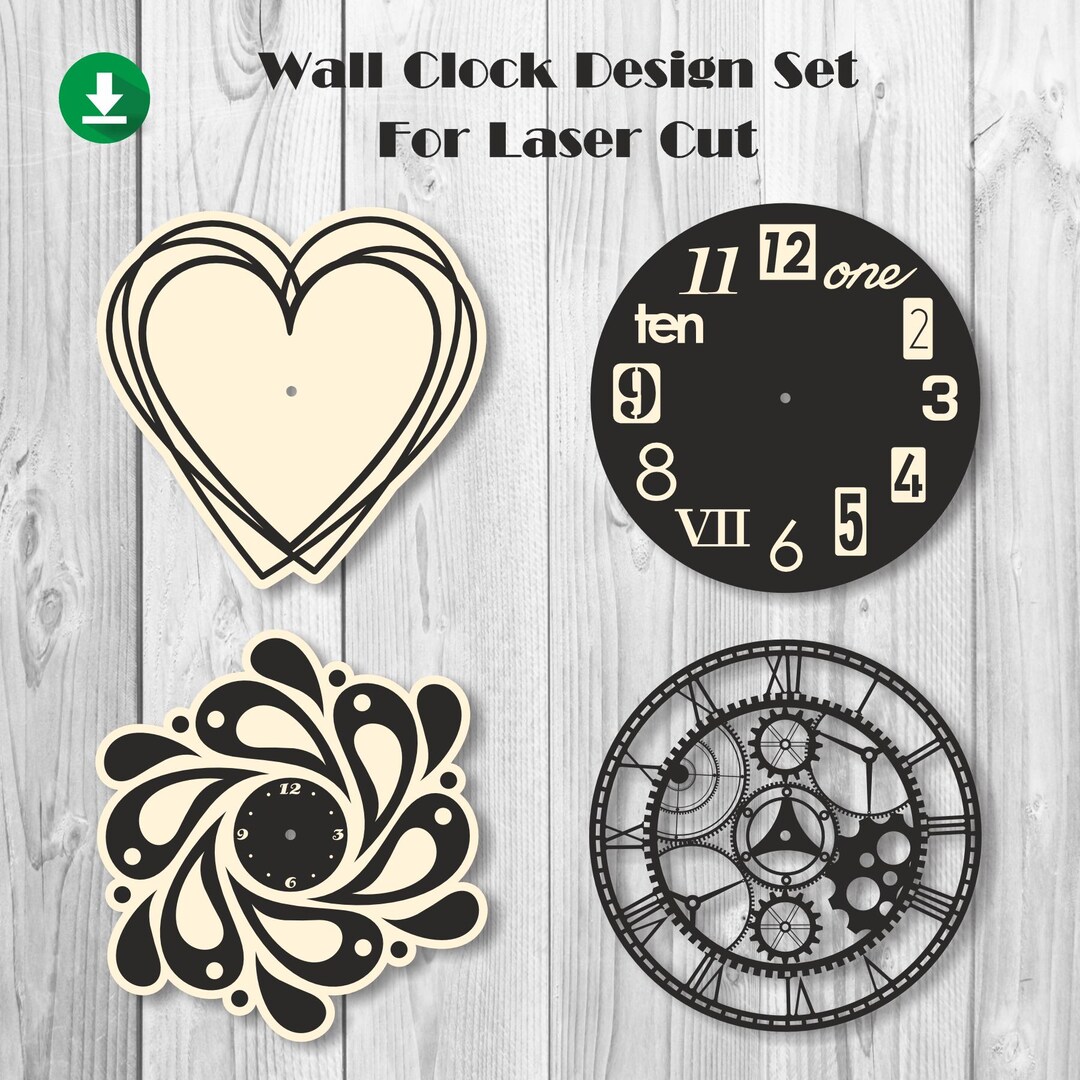 Wall Clock Design SVG Template: CNC Laser Cut Files (digital Download ...