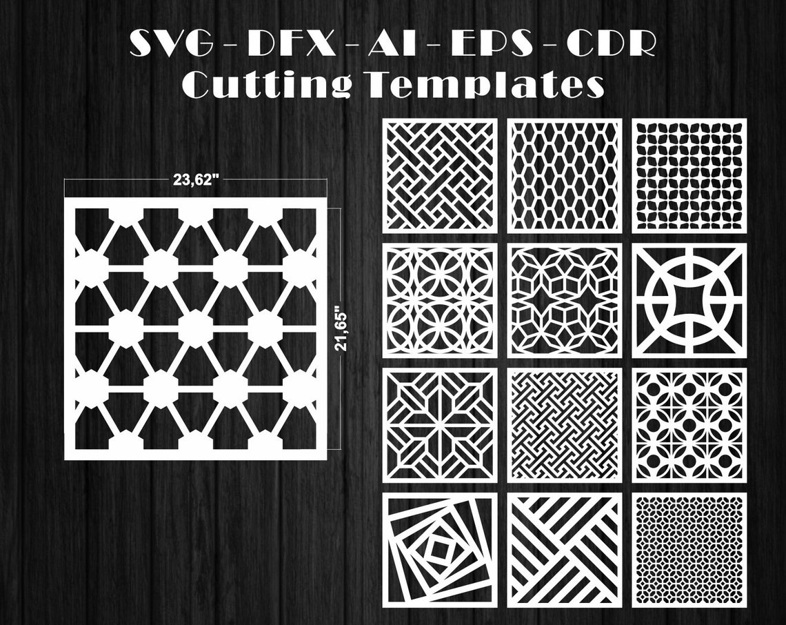 48 Geometric Patterns CNC File Laser Cutting File Dxf - Etsy India