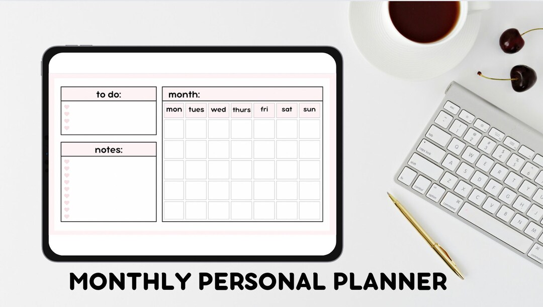 Printable Monthly Personal Planner - Etsy