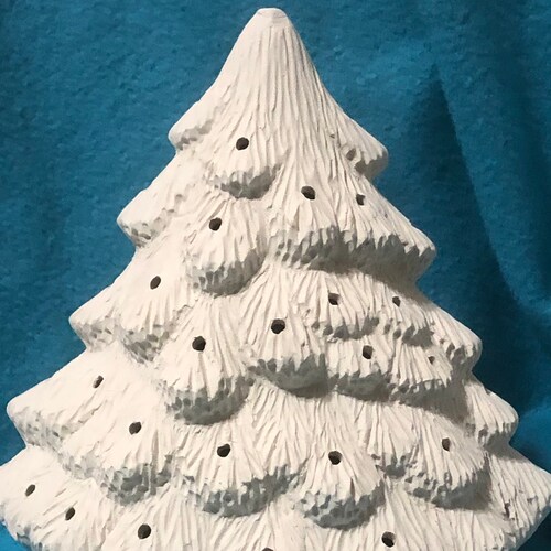 Small Frazier Fir Christmas Tree With Base Ceramic Bisque - Etsy