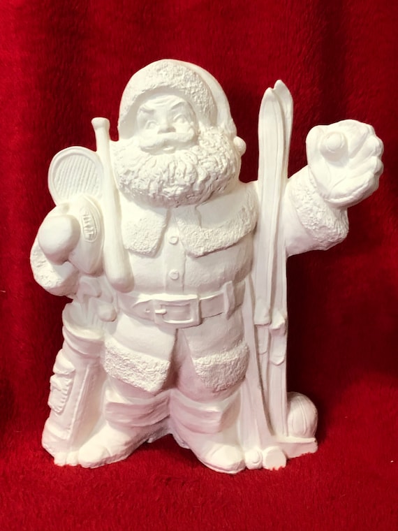 Sports Santa Claus ceramic bisque ready to paint | Etsy