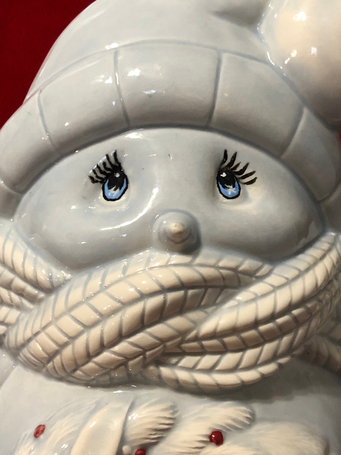 Sheer Blue Glazed Ceramic Cuddle up Snowman - Etsy