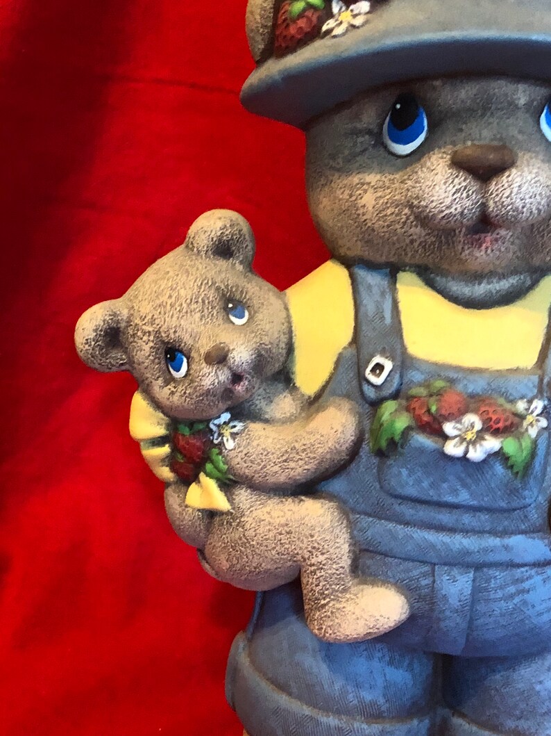 Clay Magic's Dry Brushed Ceramic Male Strawberry Bear - Etsy