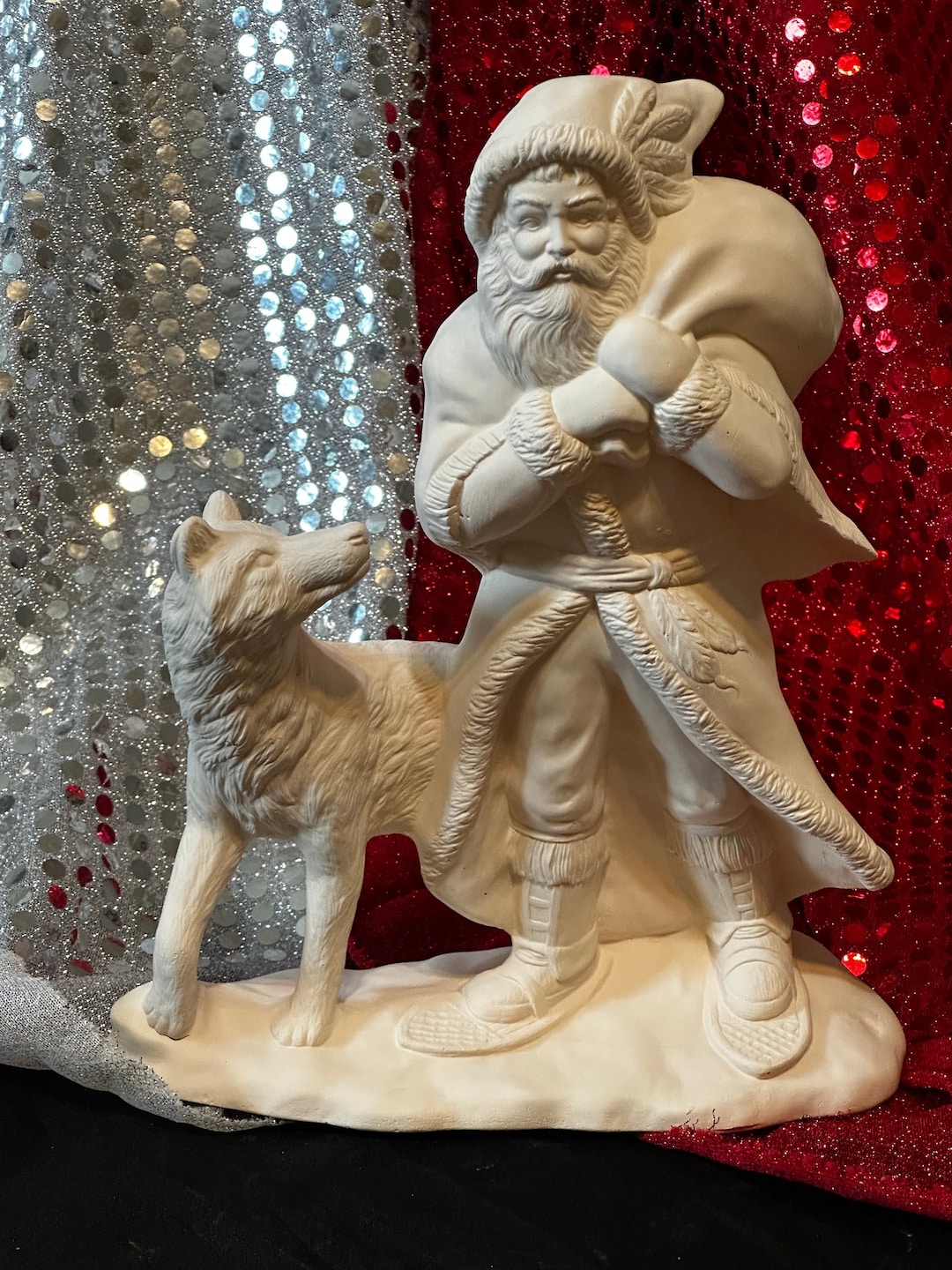 Provincial Native American Santa With Wolf Ceramic Bisque - Etsy