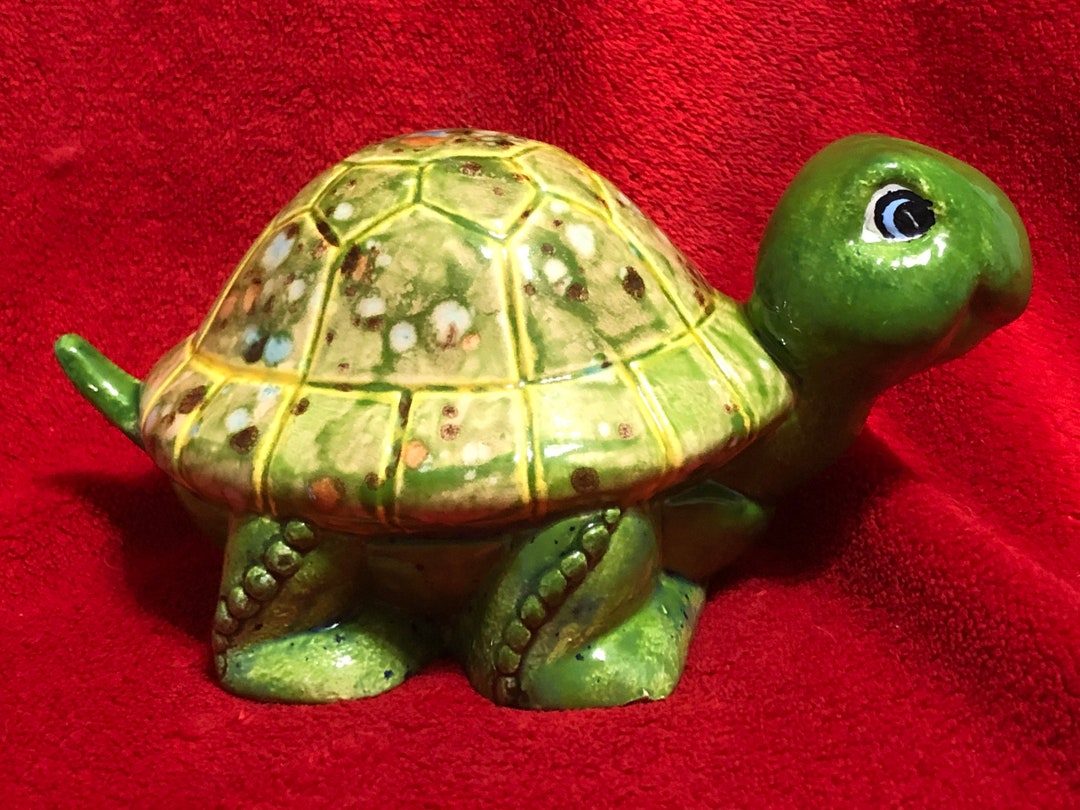 One of a Kind Glazed Ceramic Turtle - Etsy