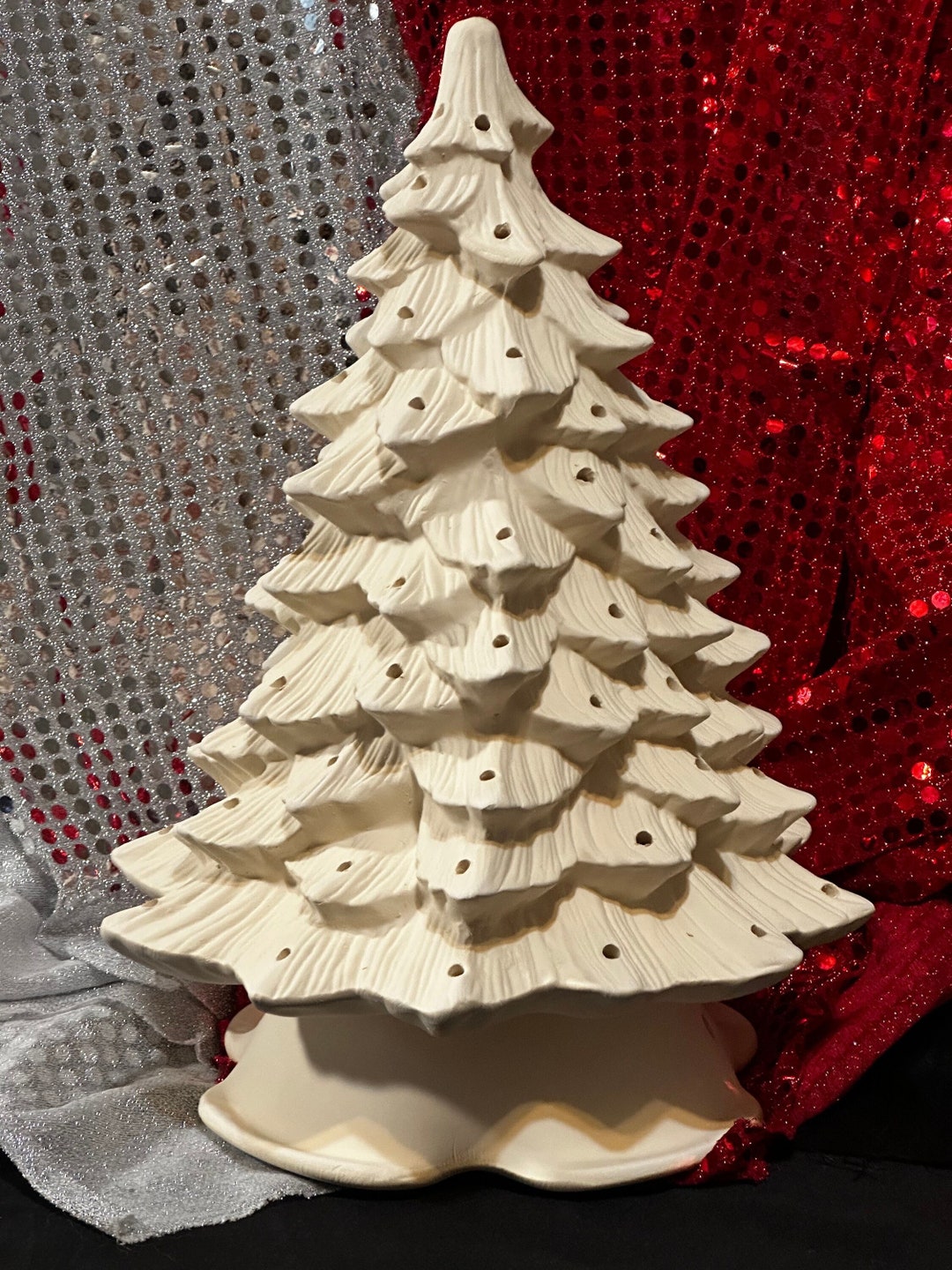 DIY Ceramic Bisque Xmas Tree - Handcrafted Ornamented Xmas Tree ...