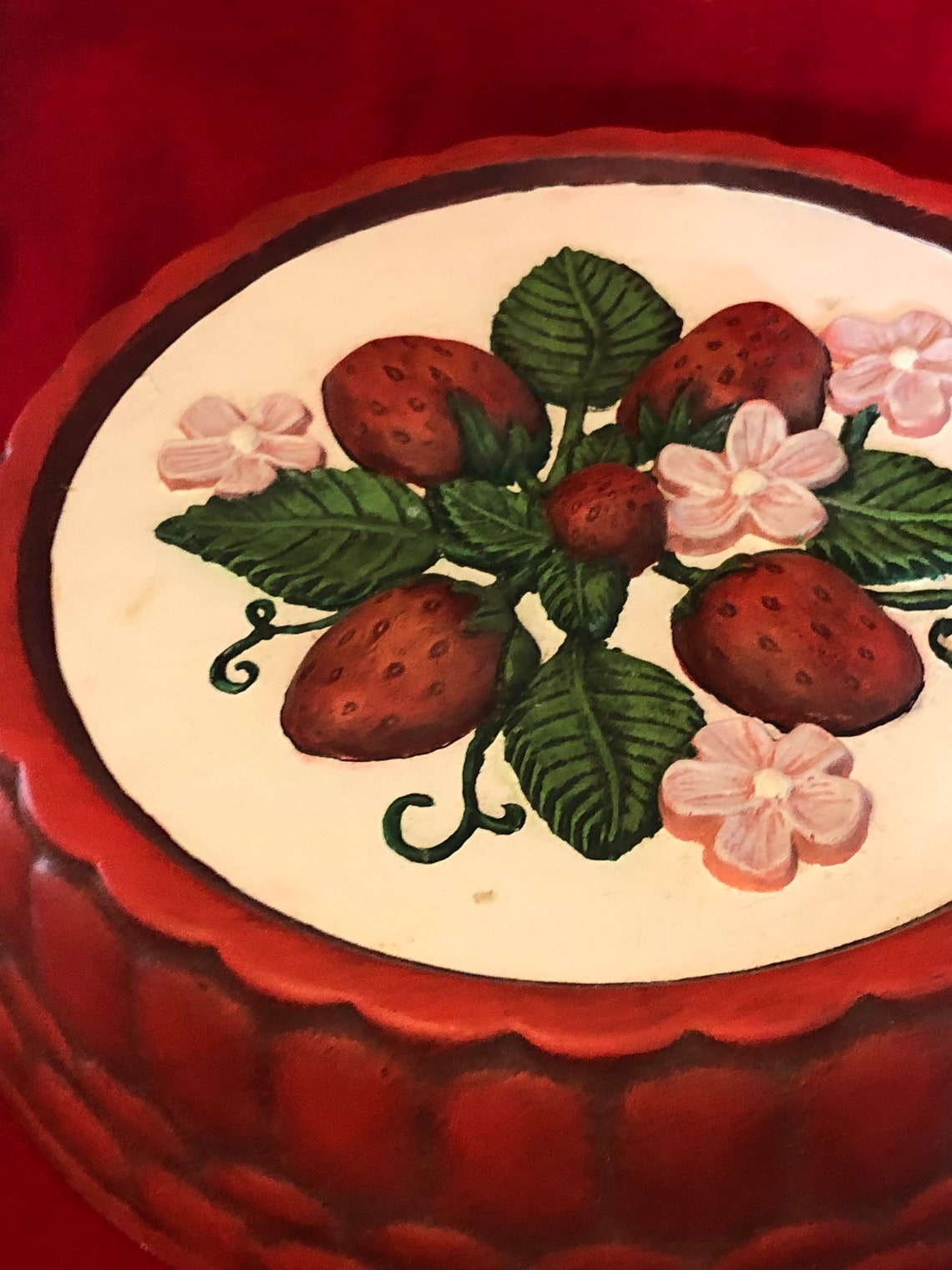 Dry Brushed Ceramic Strawberry Stove Eye Cover - Etsy
