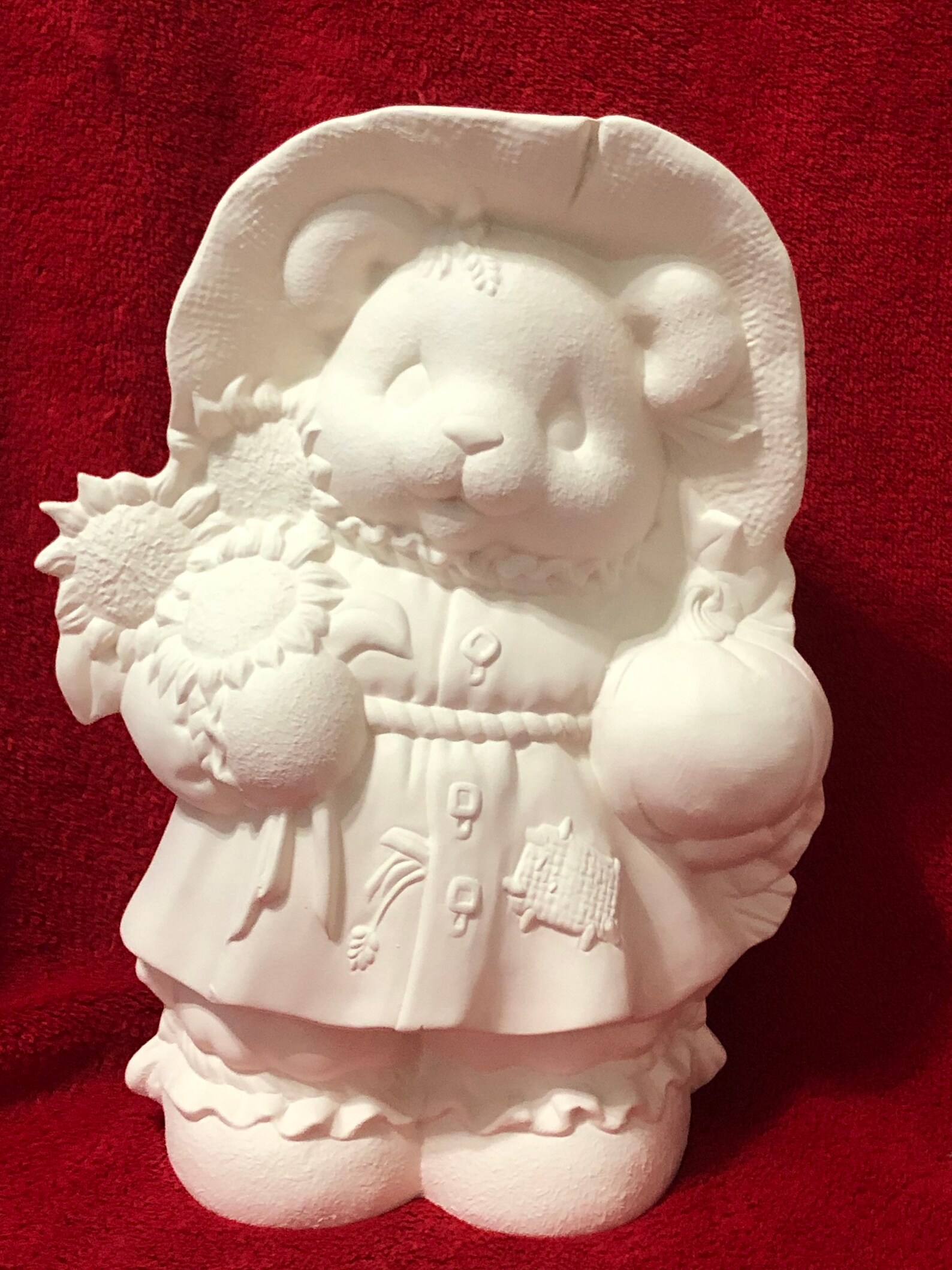 Clay Magic Girl Scarecrow Bear in Ceramic Bisque Ready to - Etsy
