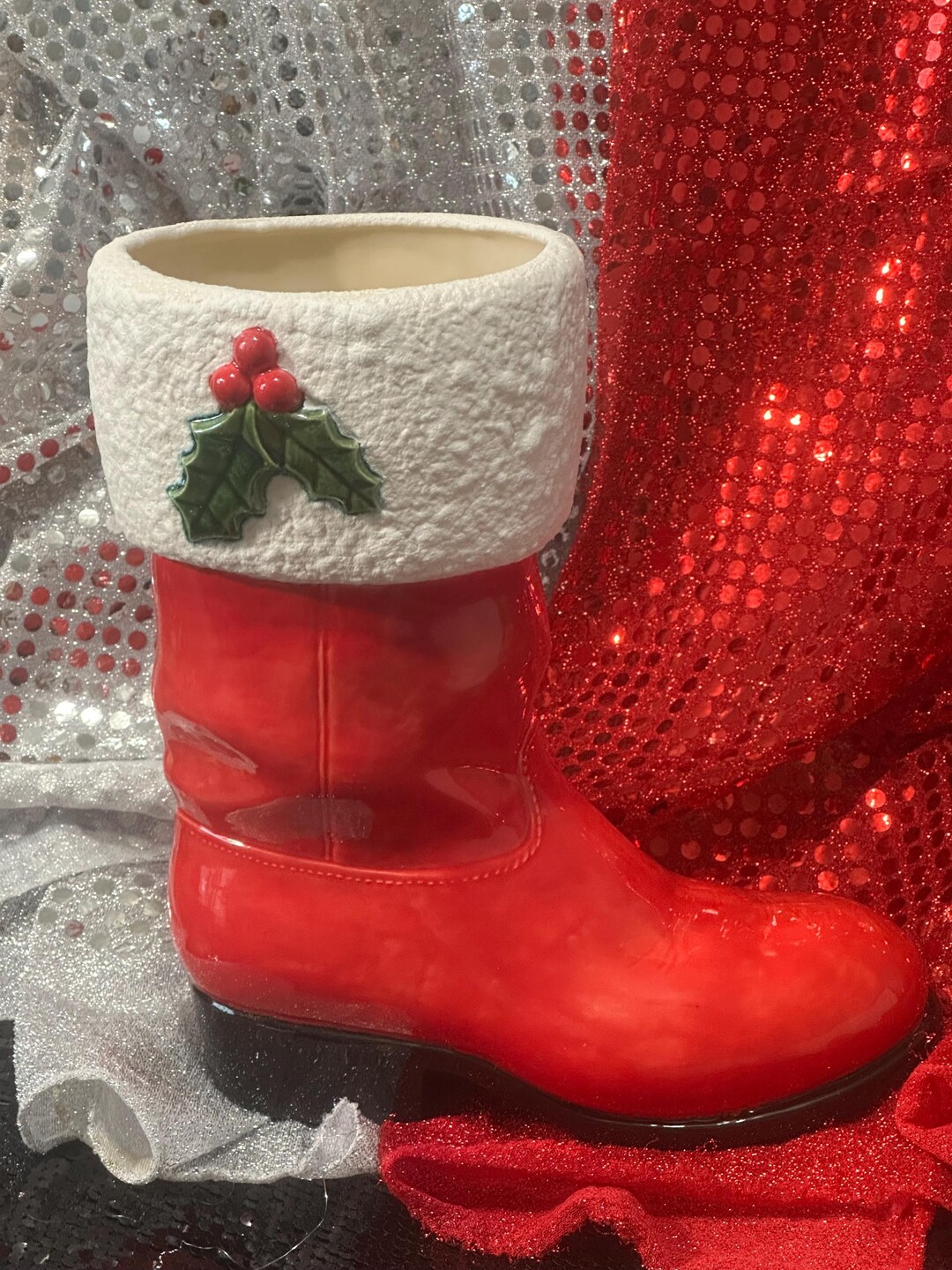 Handmade Ceramic Santa Boot: Festive Christmas Tabletop Decor - Etsy