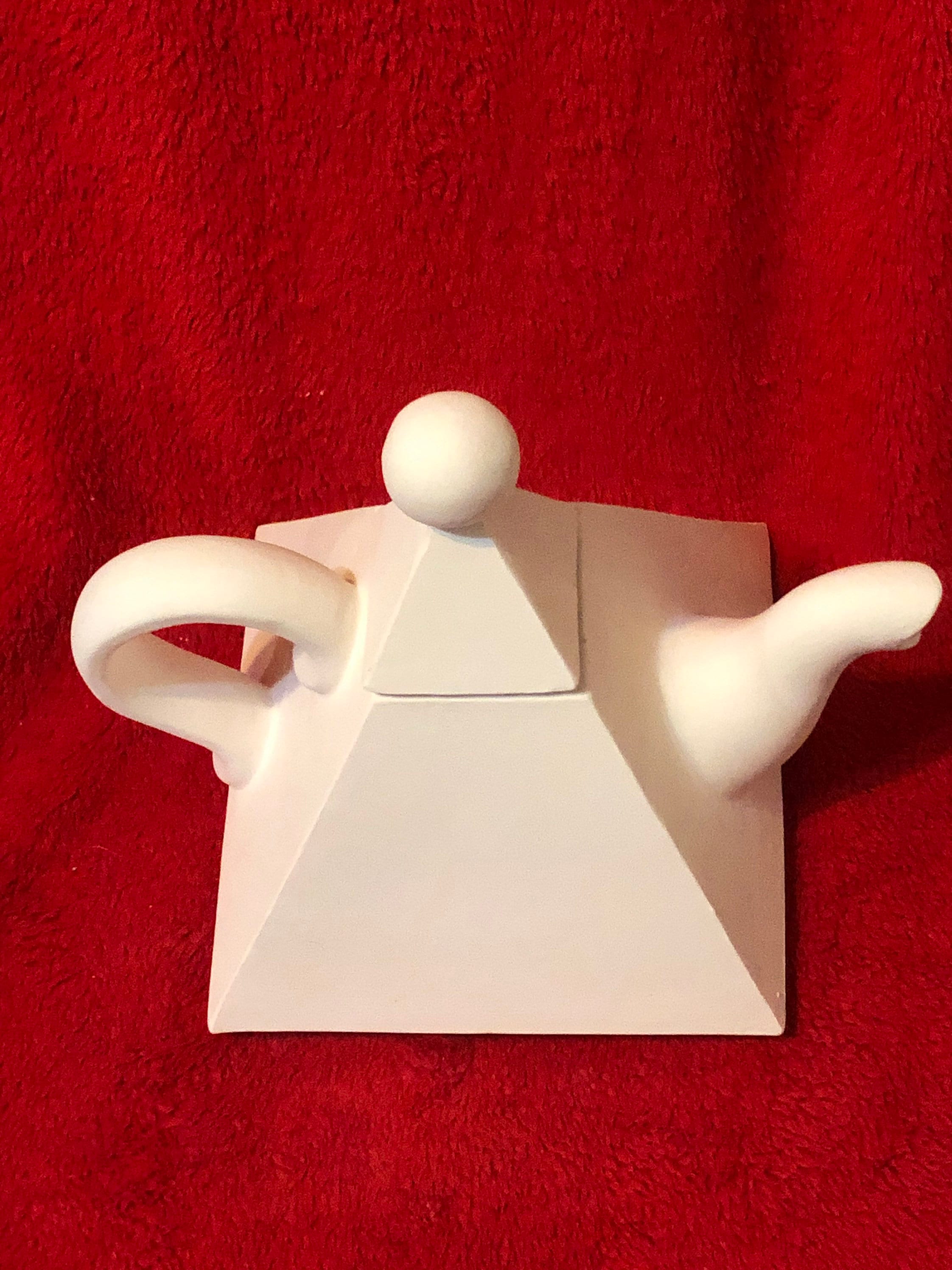 Vintage Ceramic Pyramid Tea Kettle in bisque ready to paint by ...