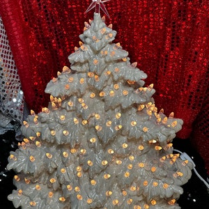 Handcrafted Ornamented Xmas Tree - Pearl White Fir Christmas Tree and ...