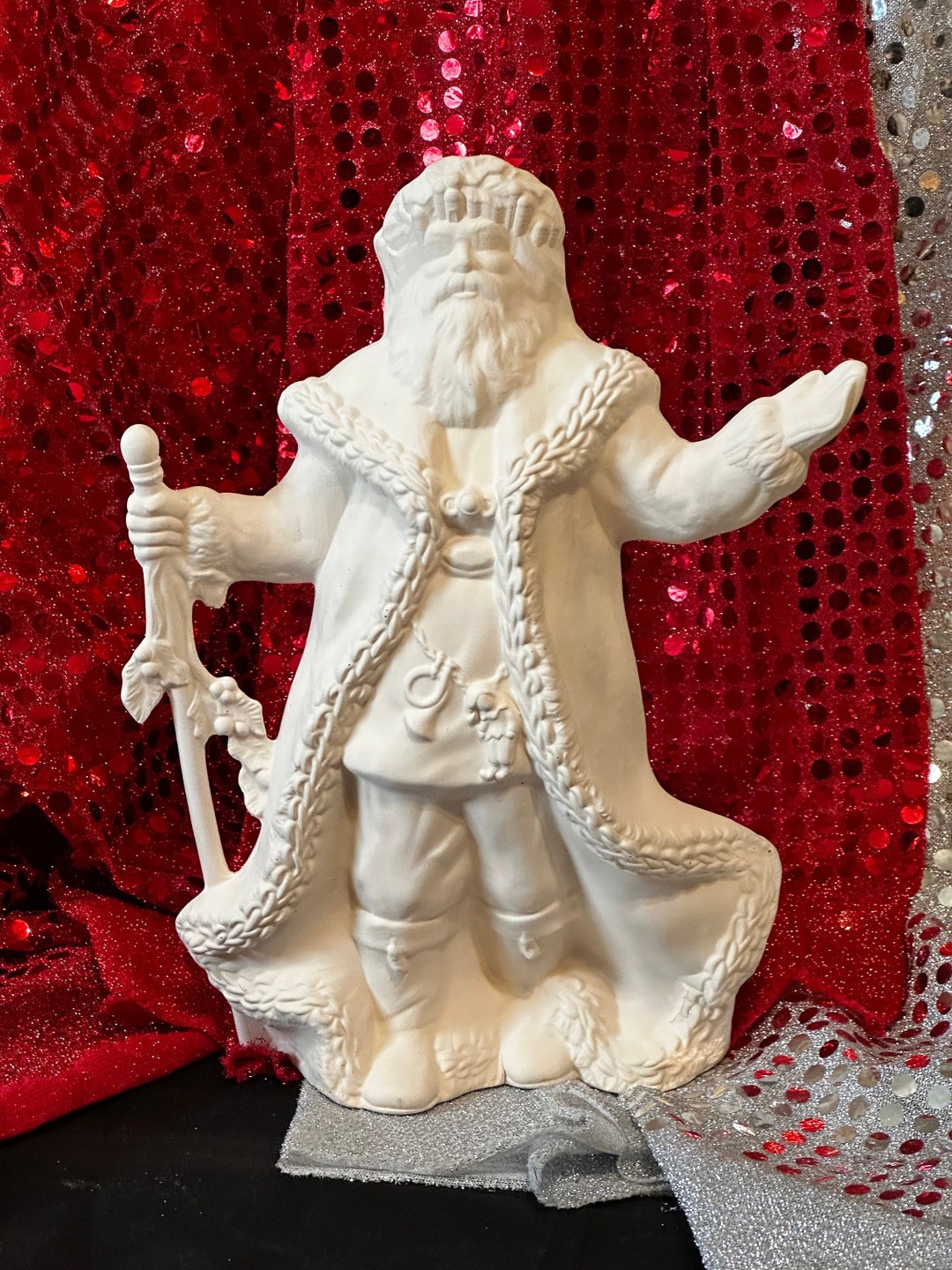 Provincial Molds Santa Claus With Cane in Ceramic Bisque Ready to Paint ...