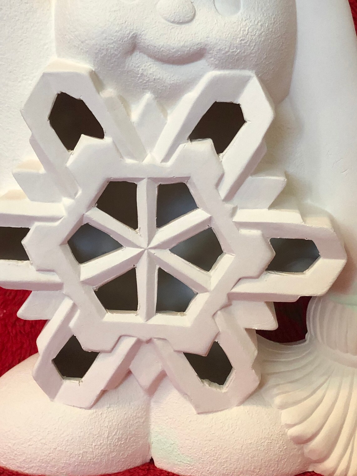 Clay Magics Snowflake Snowman and base with holes for lights | Etsy