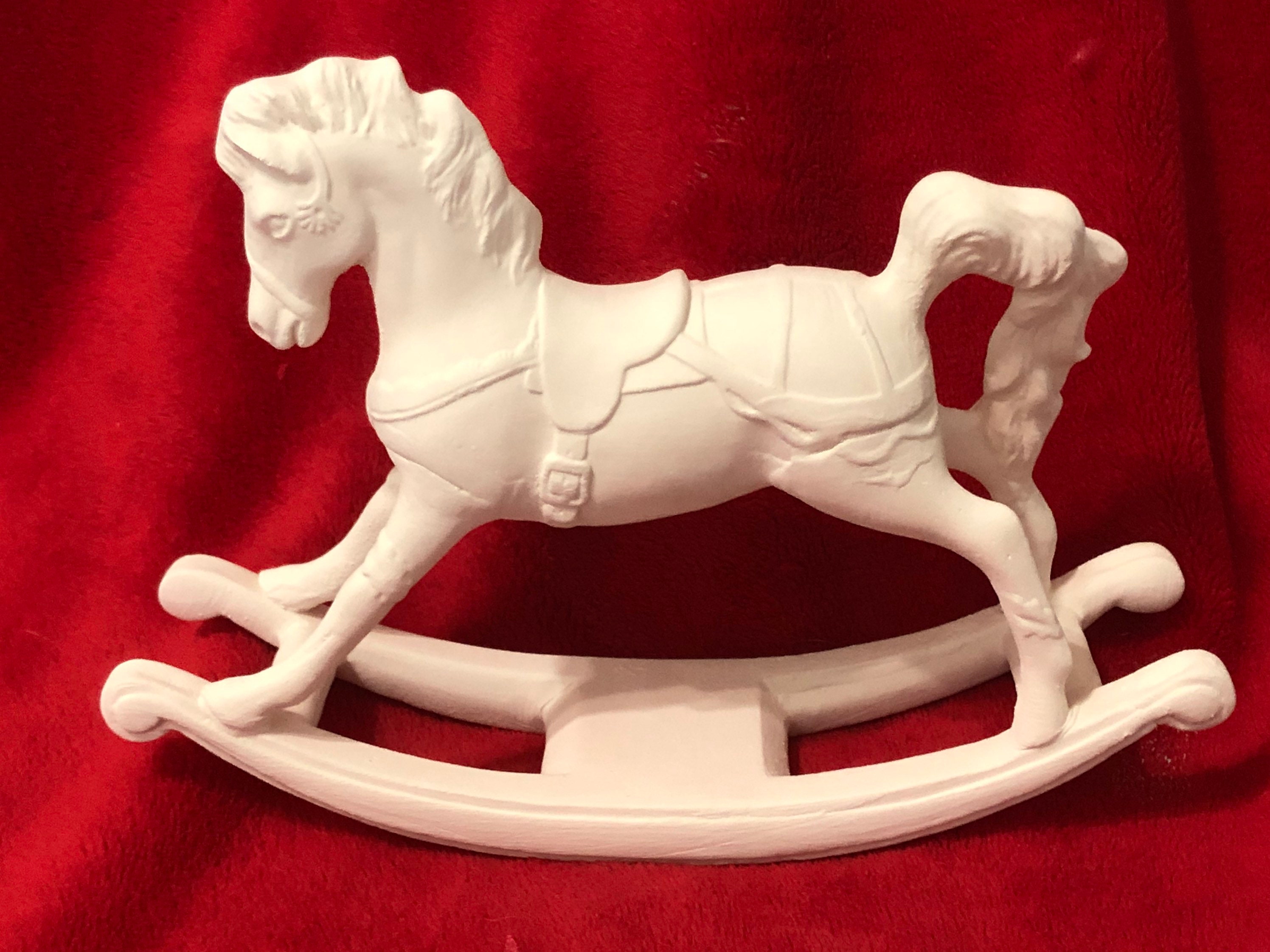 Rare Rocking Horse In Ceramic Bisque Ready To Paint By Jmdceramicsart