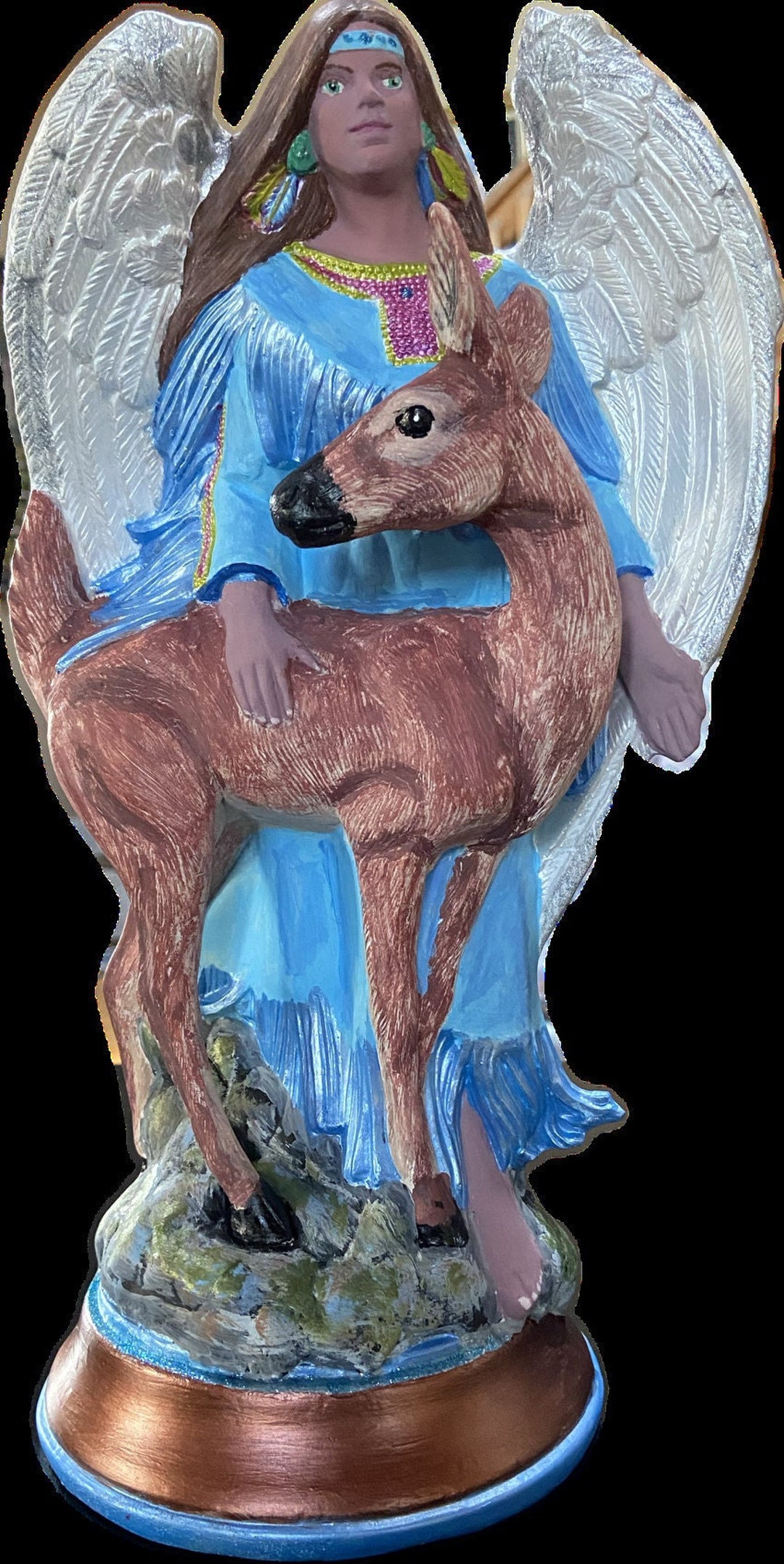Custom Painted Indian Angel With Deer Festive Holiday Decor Indigenous ...
