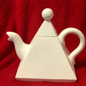 Vintage Ceramic Pyramid Tea Kettle in Bisque Ready to Paint by ...