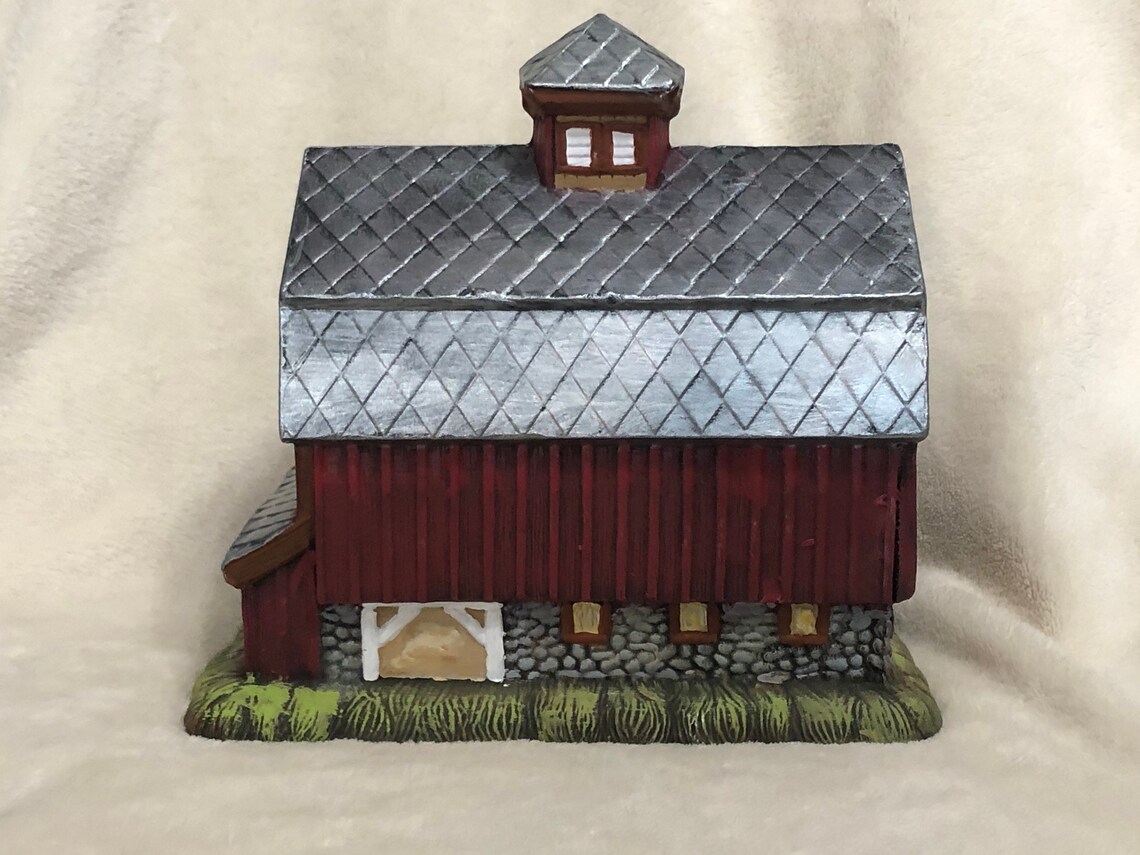 Dry Brushed Ceramic Red Barn Using Mayco Softee Stains | Etsy