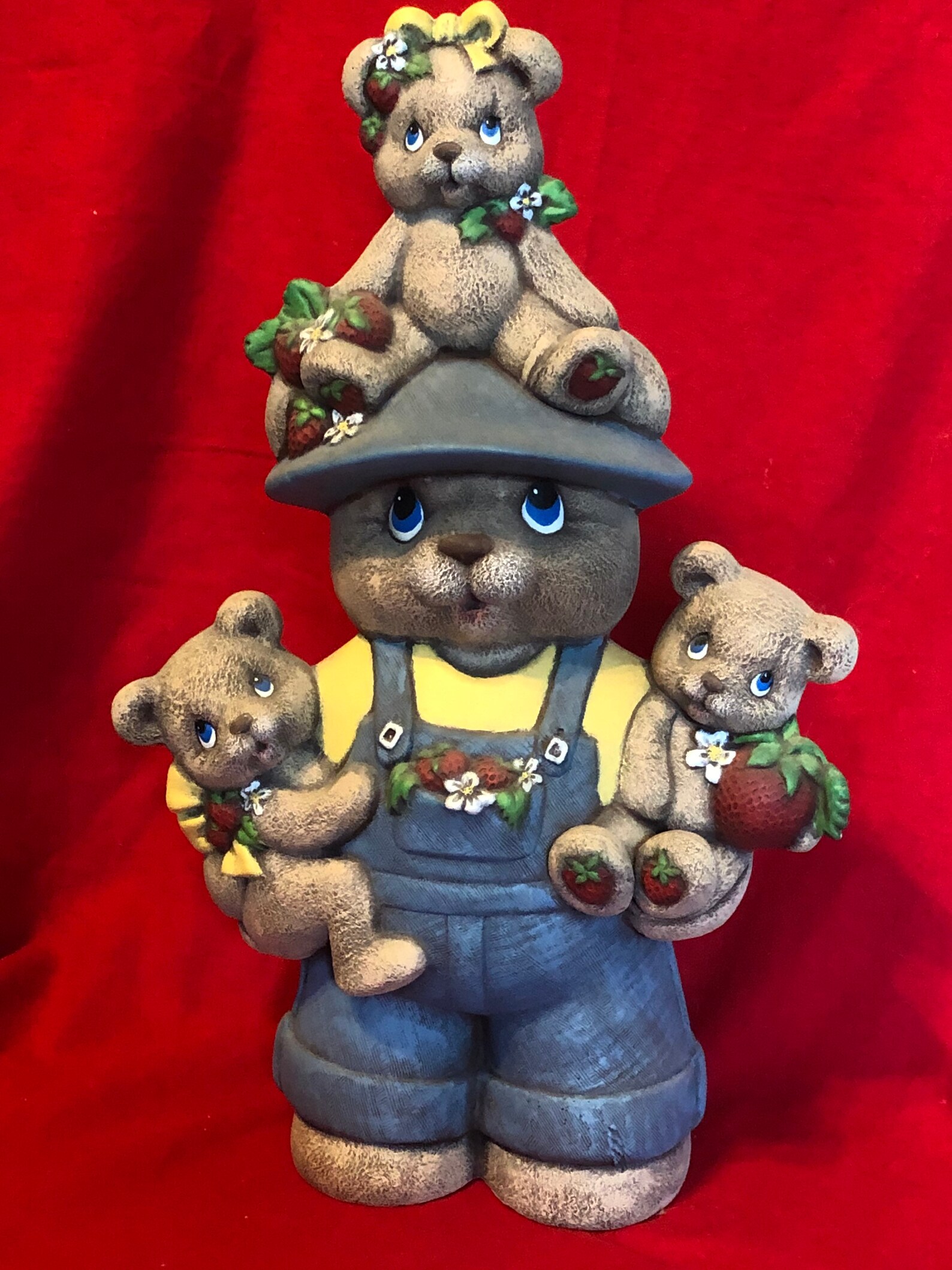 Clay Magic's Dry Brushed Ceramic Male Strawberry Bear - Etsy