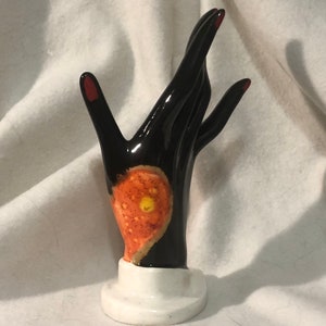Glazed Ceramic Ring Hand by Jmdceramicsart - Etsy