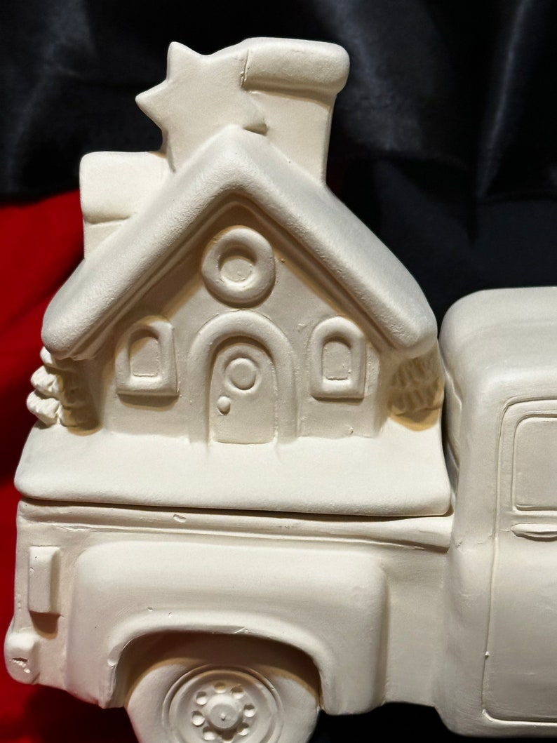 Clay Magics 90's Truck and Christmas House Lid in Ceramic - Etsy