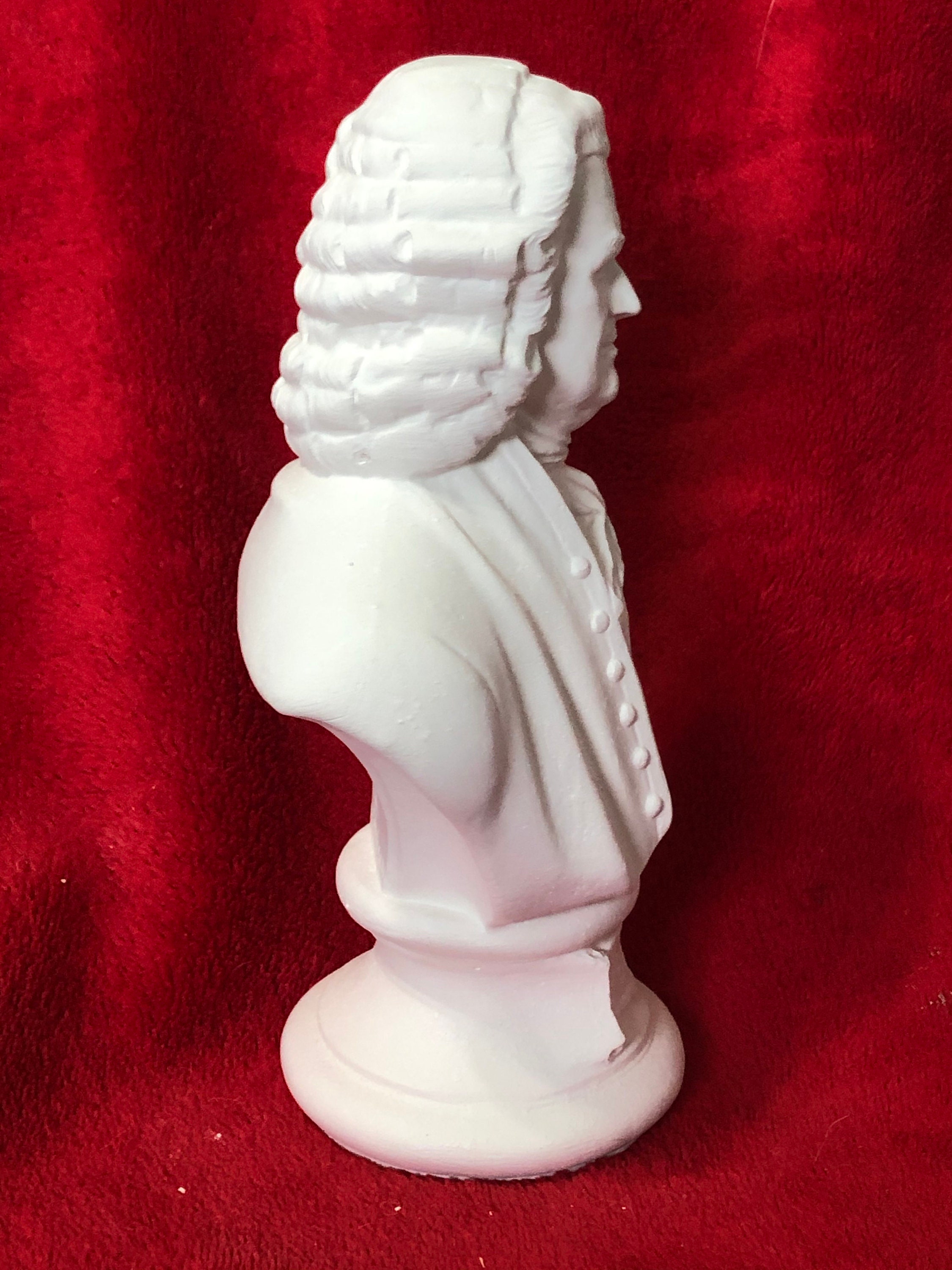 Bust of Johann Sebastian Bach in ceramic bisque ready to paint