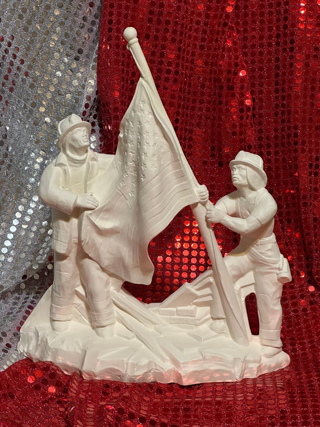 9/11 Fireman With Flag in Ceramic Bisque Ready to Paint by ...