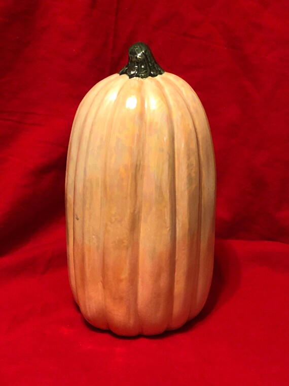 Small Slim Glazed Ceramic Pumpkin by Jmdceramicsart - Etsy