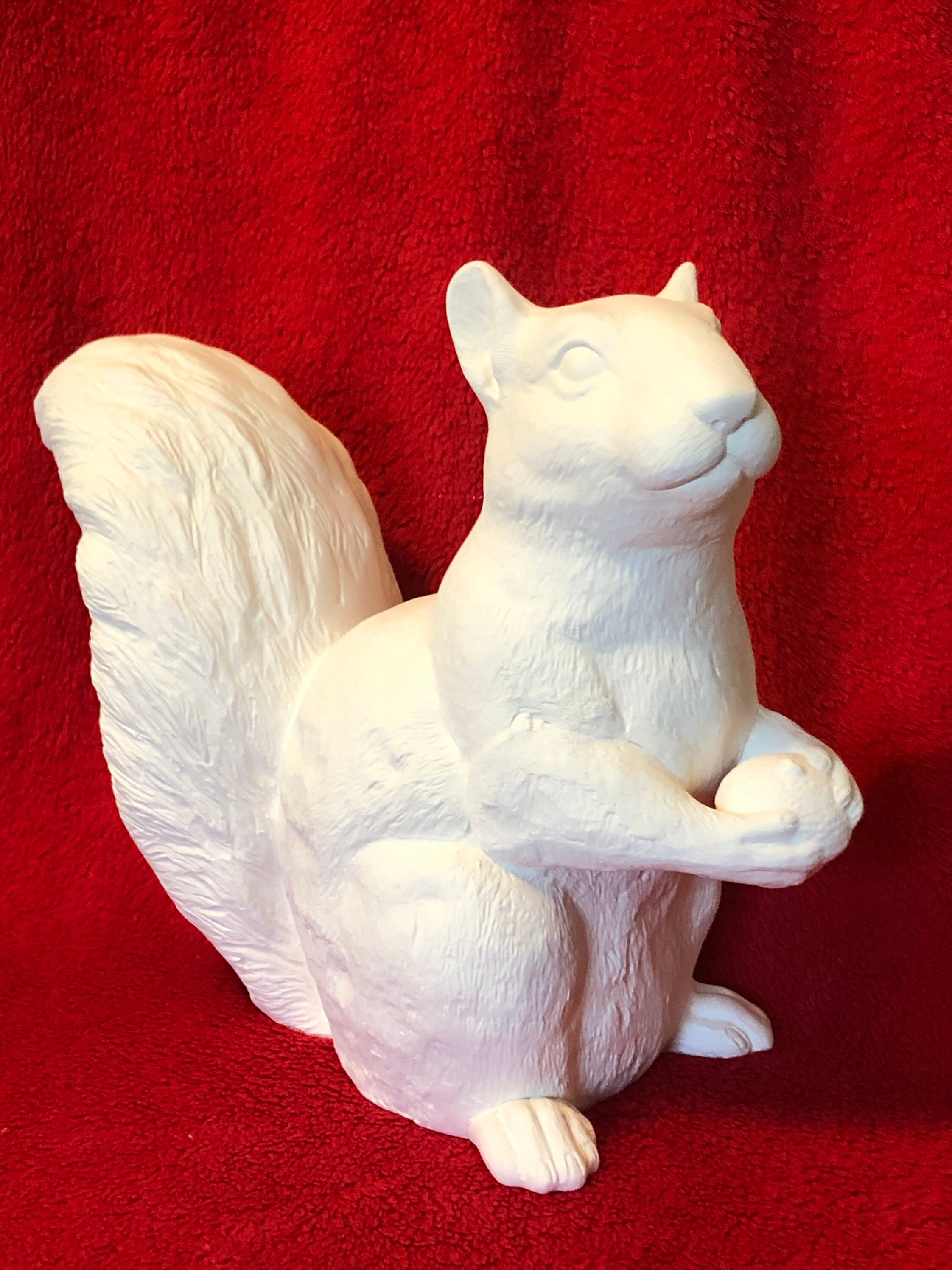 Ceramic Squirrel with Acorn in bisque ready to paint | Etsy