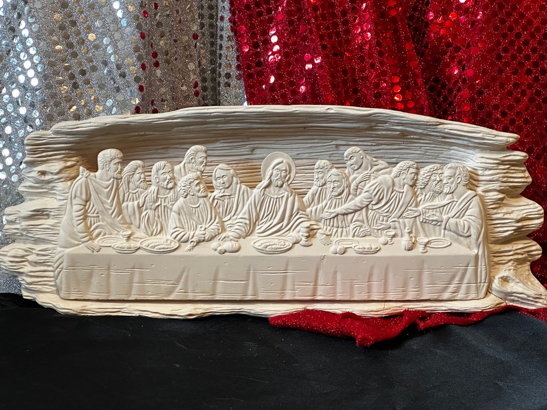 Handcrafted Ceramic Bisque "the Last Supper" Sculpture (6" X 16") - Etsy