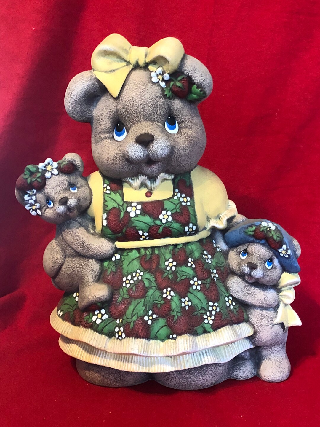 Clay Magic's Ceramic Dry Brushed Female Strawberry Bear by ...