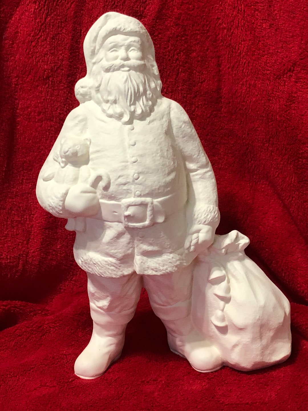 DIY Ceramic Bisque Santa Claus Figurine: Ready-to-paint Holiday Decor ...