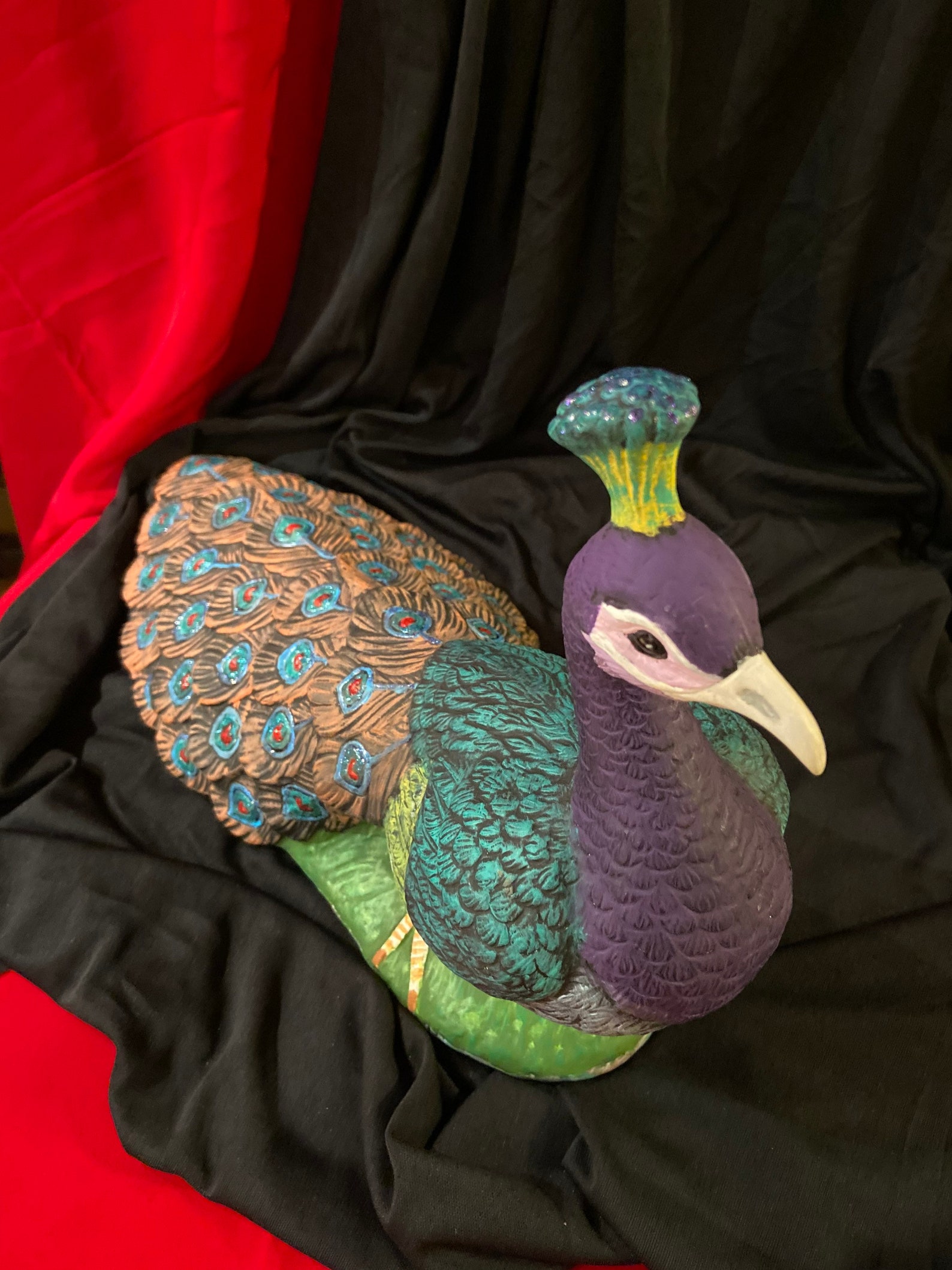 Custom Painted Ceramic Peacock by Jmdceramicsart - Etsy