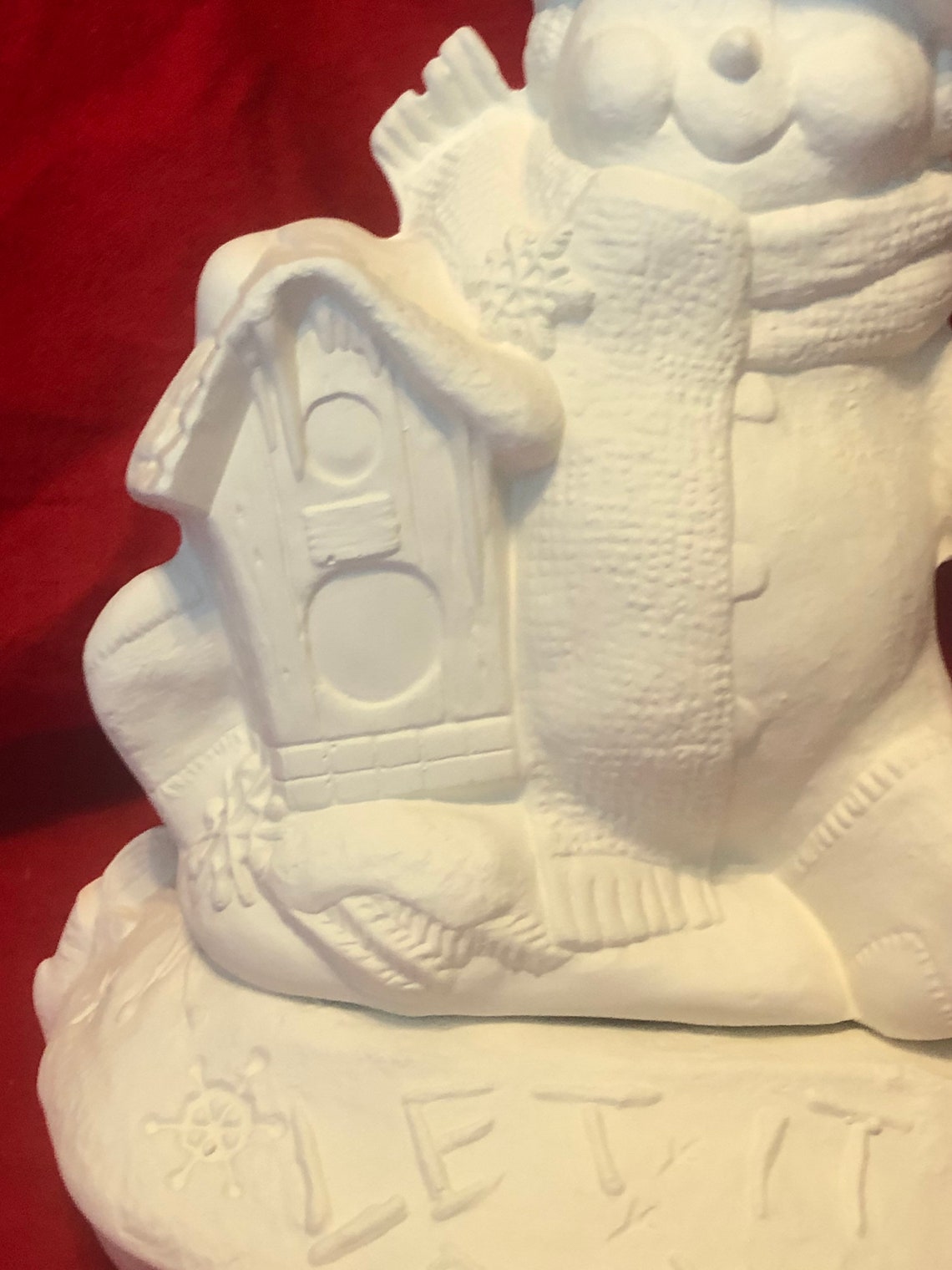 2 Piece Snowman and Base in Ceramic Bisque Ready to Paint by | Etsy