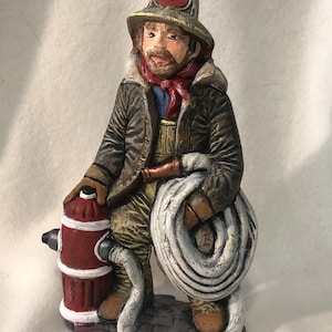 Vintage Fireman Ceramic Art - Etsy