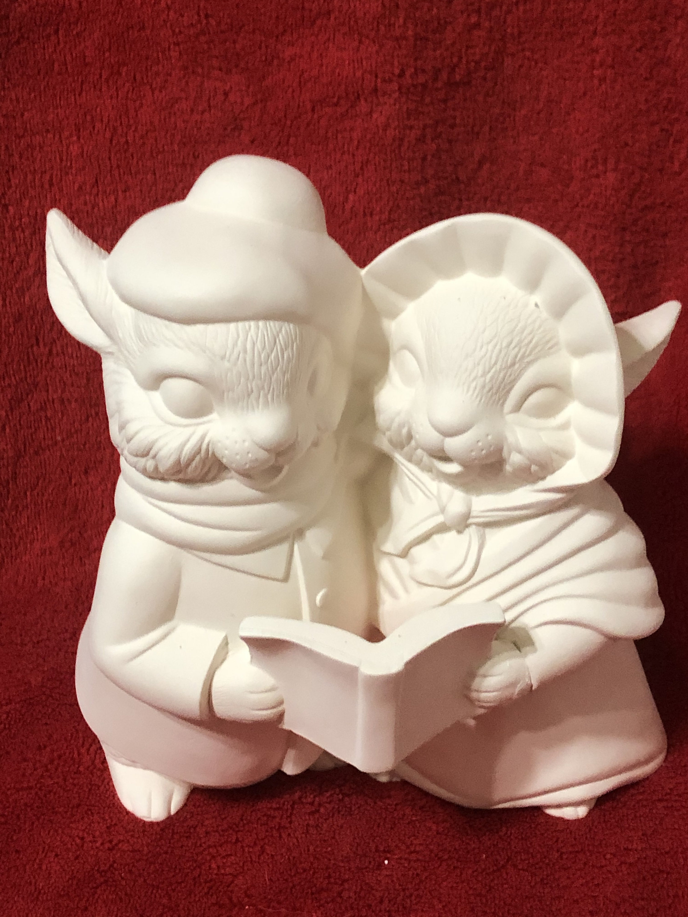 Carroling Squirrels ceramic bisque ready to paint