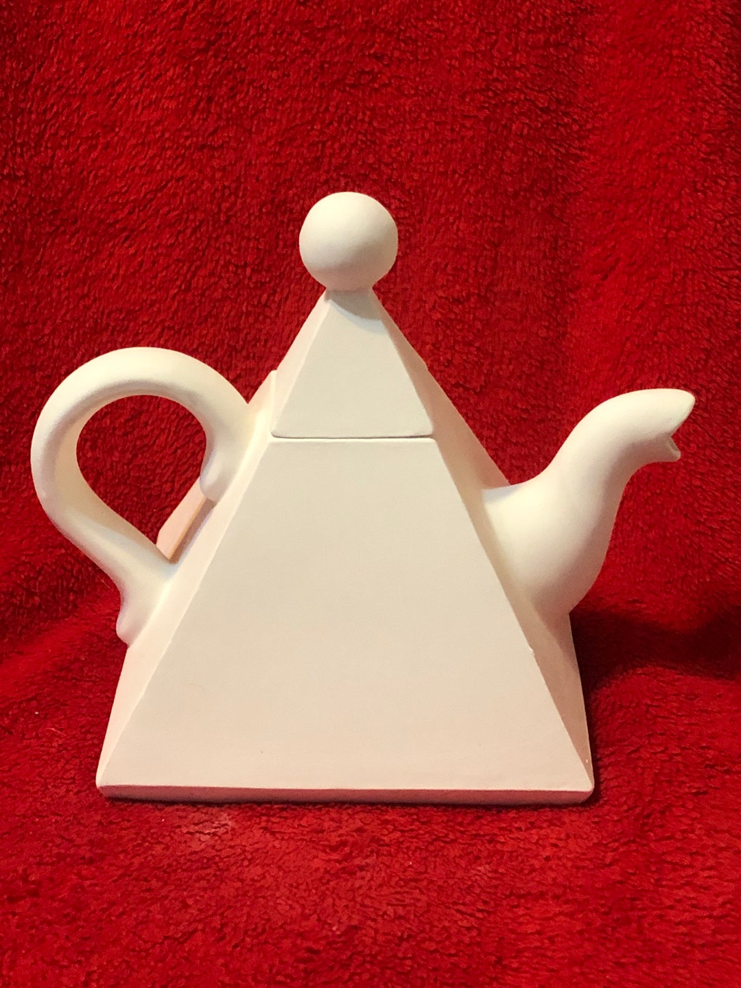 Vintage Ceramic Pyramid Tea Kettle in Bisque Ready to Paint by ...