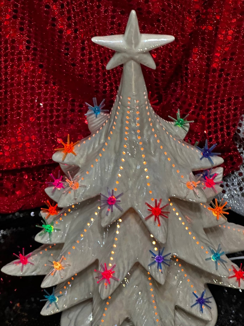 Handmade Ceramic Xmas Tree: Glazed Atlantic Skirt Tree With Sputnik ...