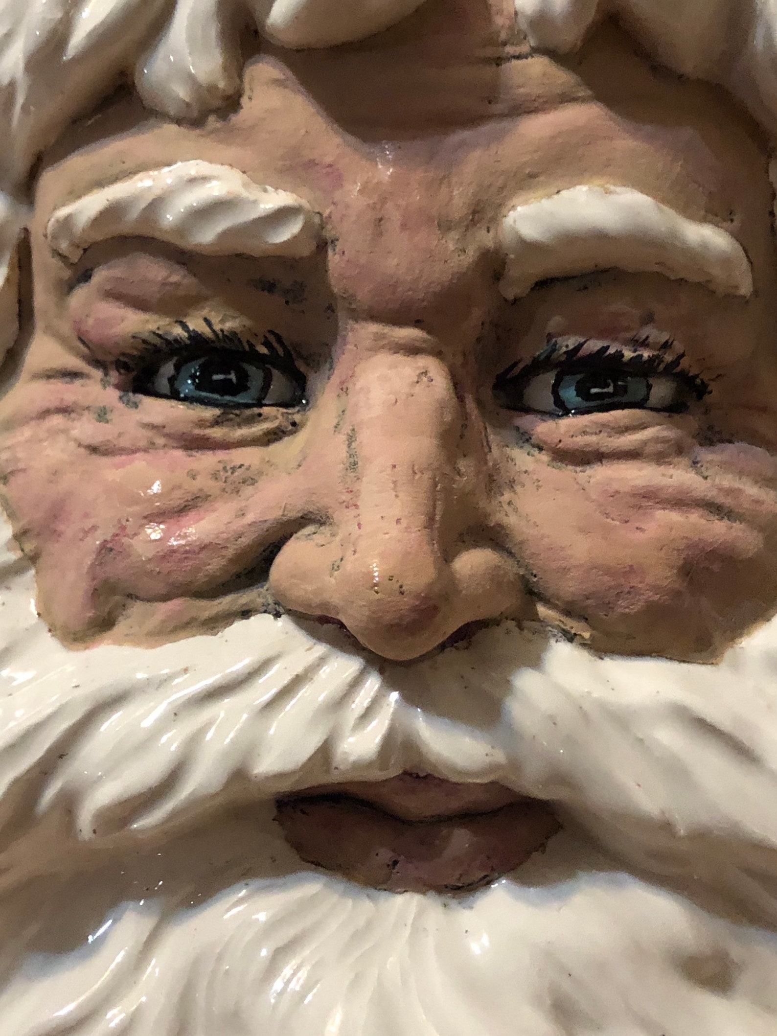 Hand-painted Ceramic Santa Face Christmas Tree With Light Kit - Etsy