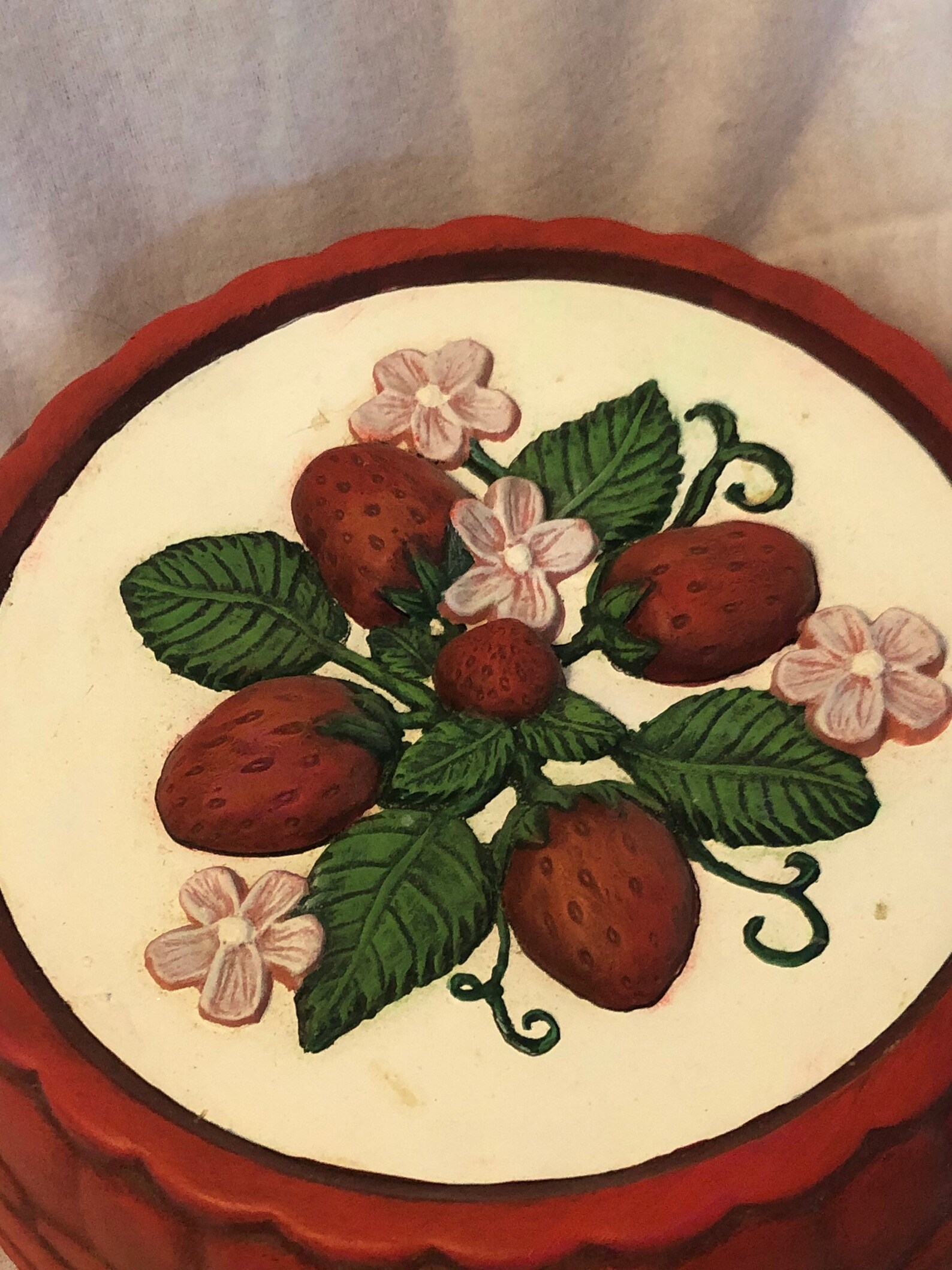 Dry Brushed Ceramic Strawberry Stove Eye Cover by Jmdceramicsart - Etsy