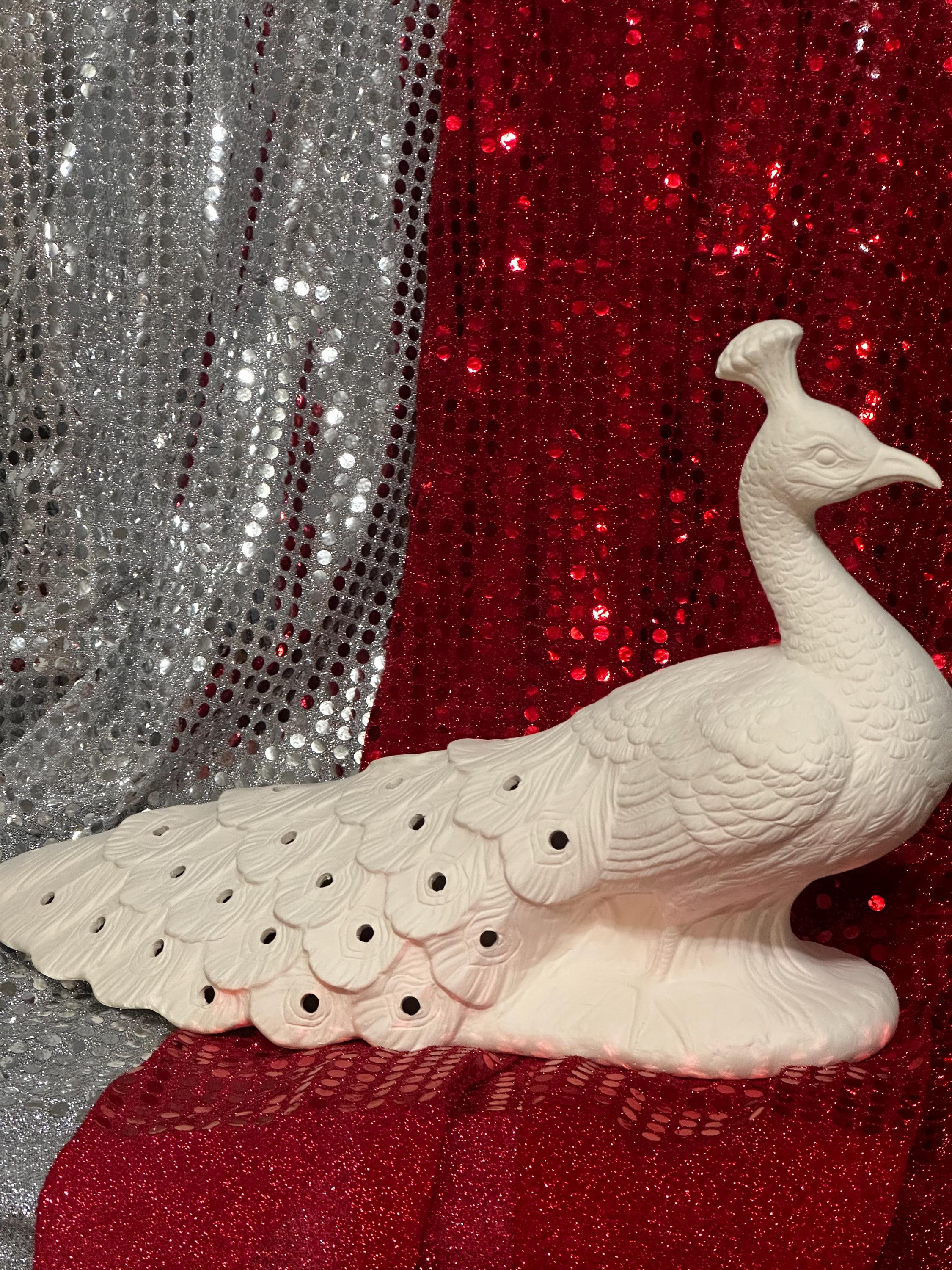 DIY Ceramic Peacock Figurine: Ready-to-paint Bisqueware Sculpture ...