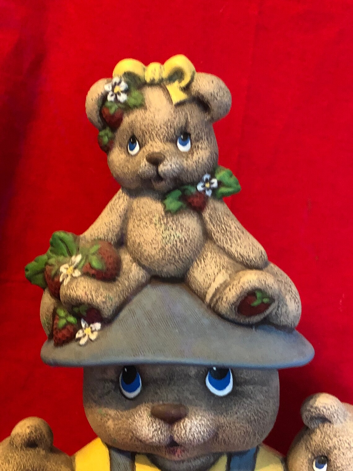 Clay Magic's Dry Brushed Ceramic Male Strawberry Bear - Etsy
