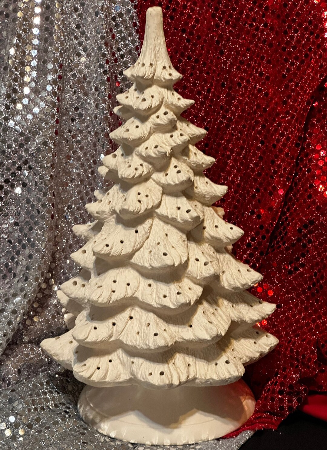 DIY Handmade Ceramic Bisque Xmas Tree: Ornamented Tree to Paint - Etsy