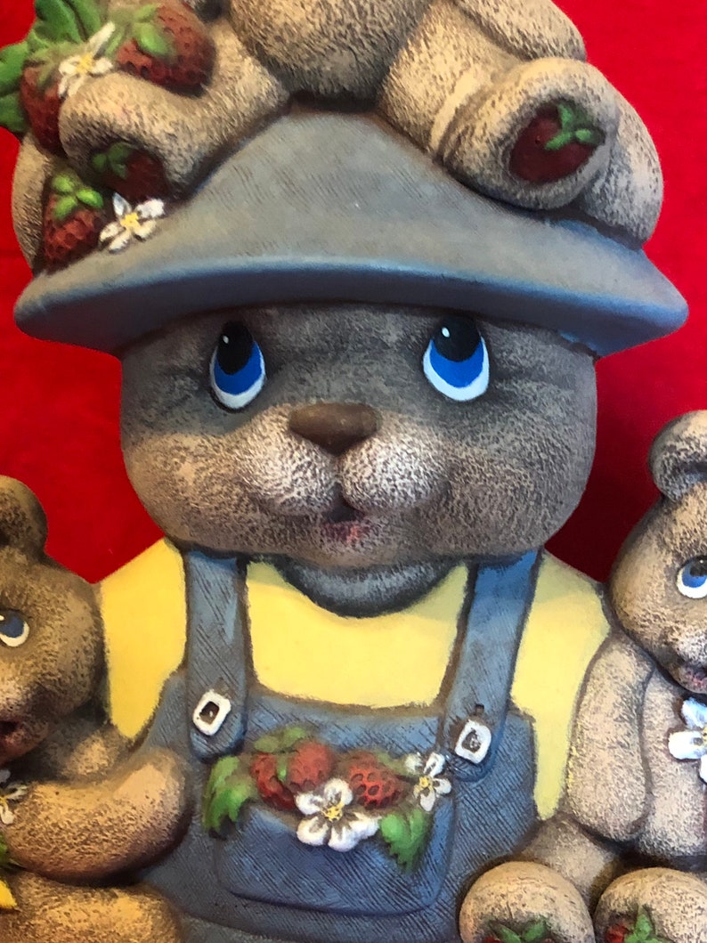 Clay Magic's Dry Brushed Ceramic Male Strawberry Bear - Etsy